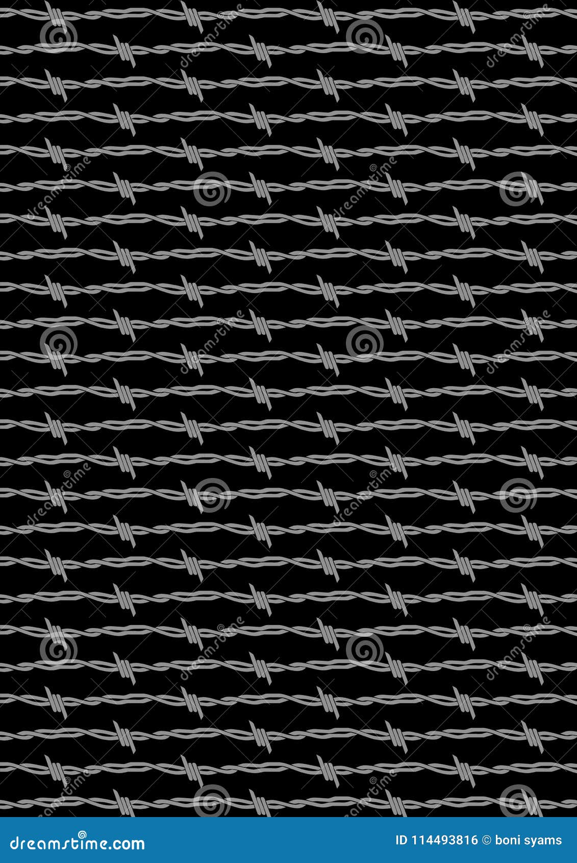 Pattern Razor Wire Background Black Stock Illustration - Illustration ...