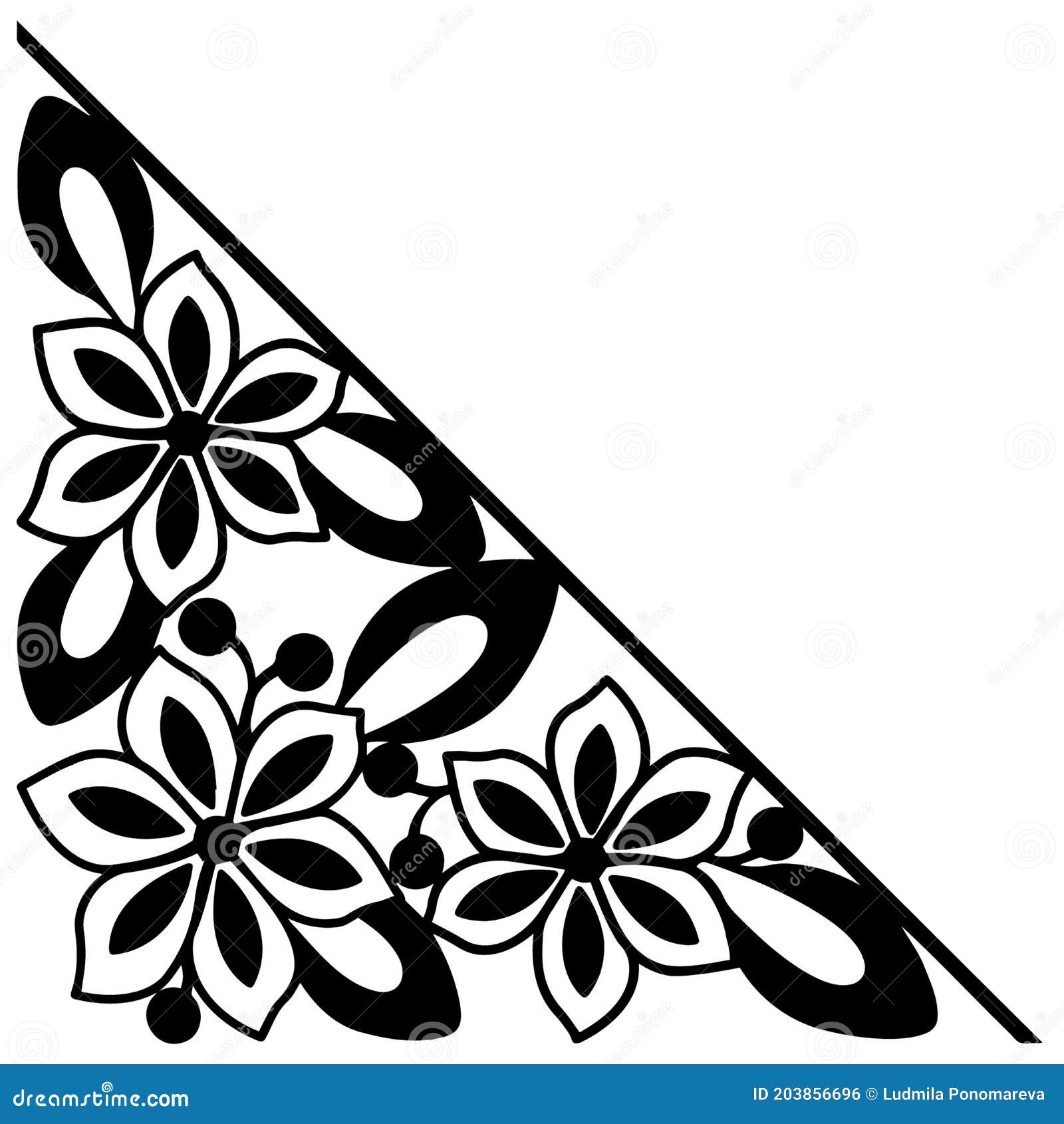 Pattern Fragment. Vector. Black Outline. Stock Vector - Illustration of ...