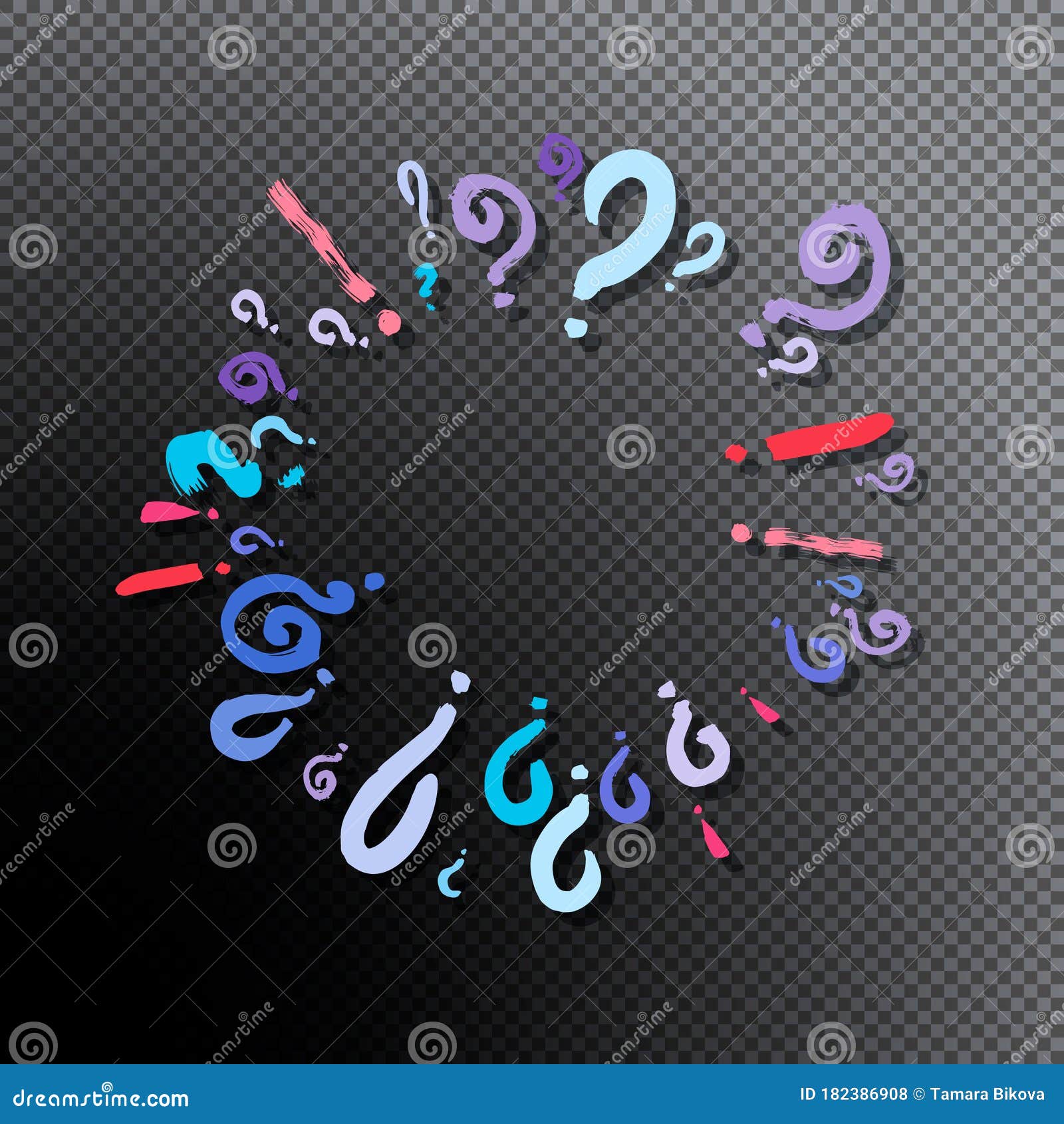 Pattern Frame Cartoon Questions, Exclamation Marks Stock Illustration ...