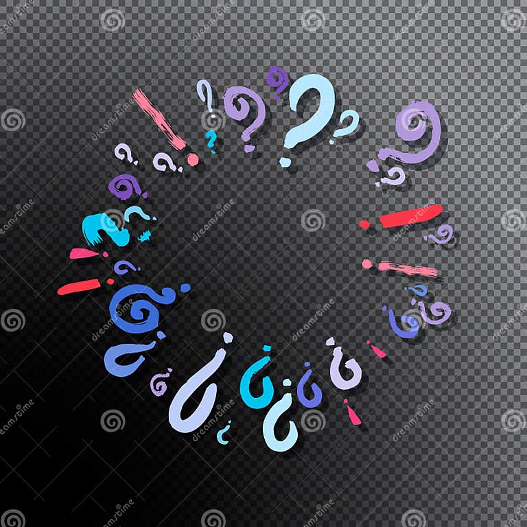 Pattern Frame Cartoon Questions, Exclamation Marks Stock Illustration ...
