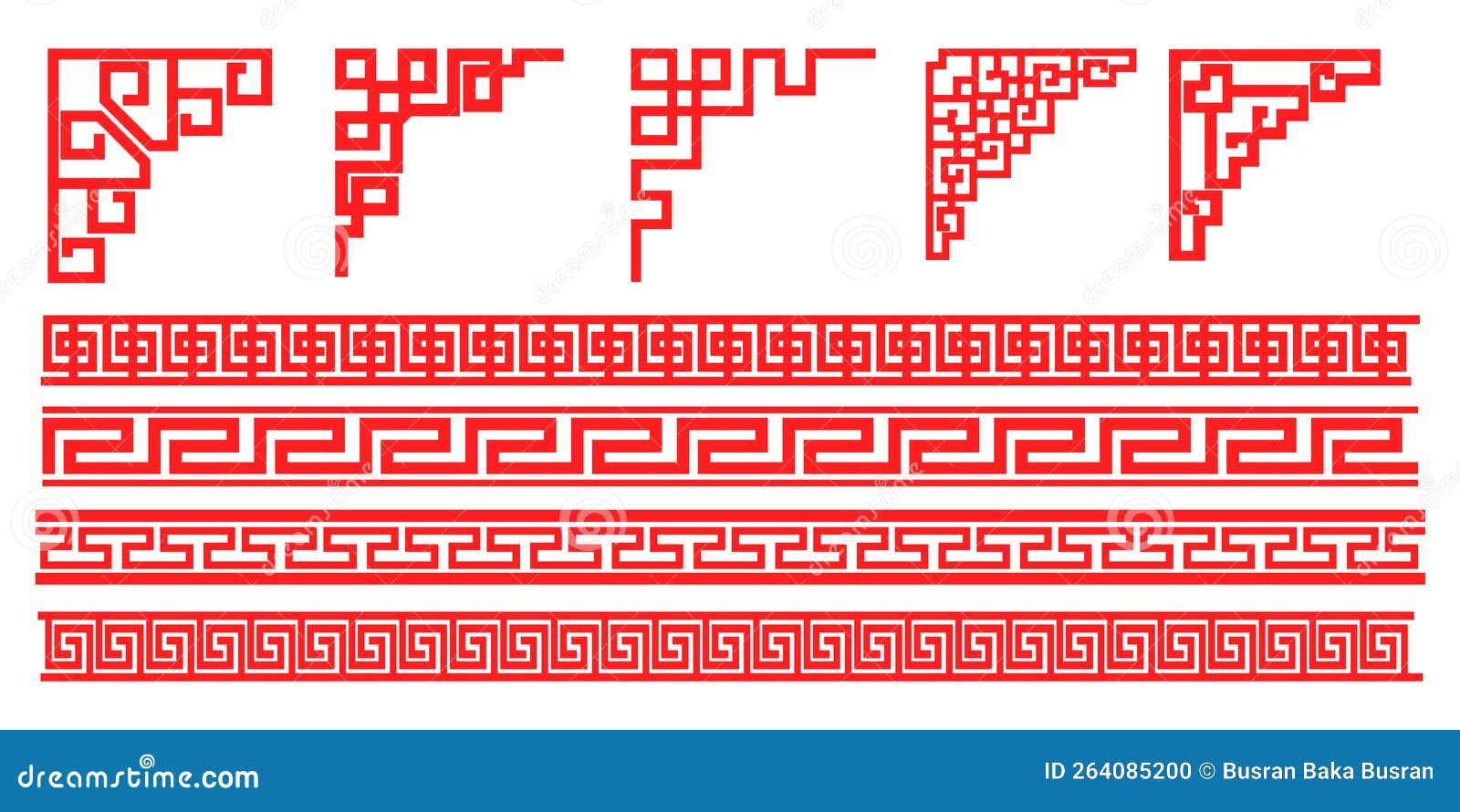 Pattern Frame Chinese Traditional Style Vector Illustration Stock ...