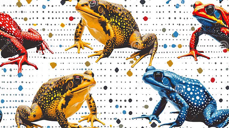 A Pattern of a Frog with Dots and Spots on it, AI Stock Image - Image ...