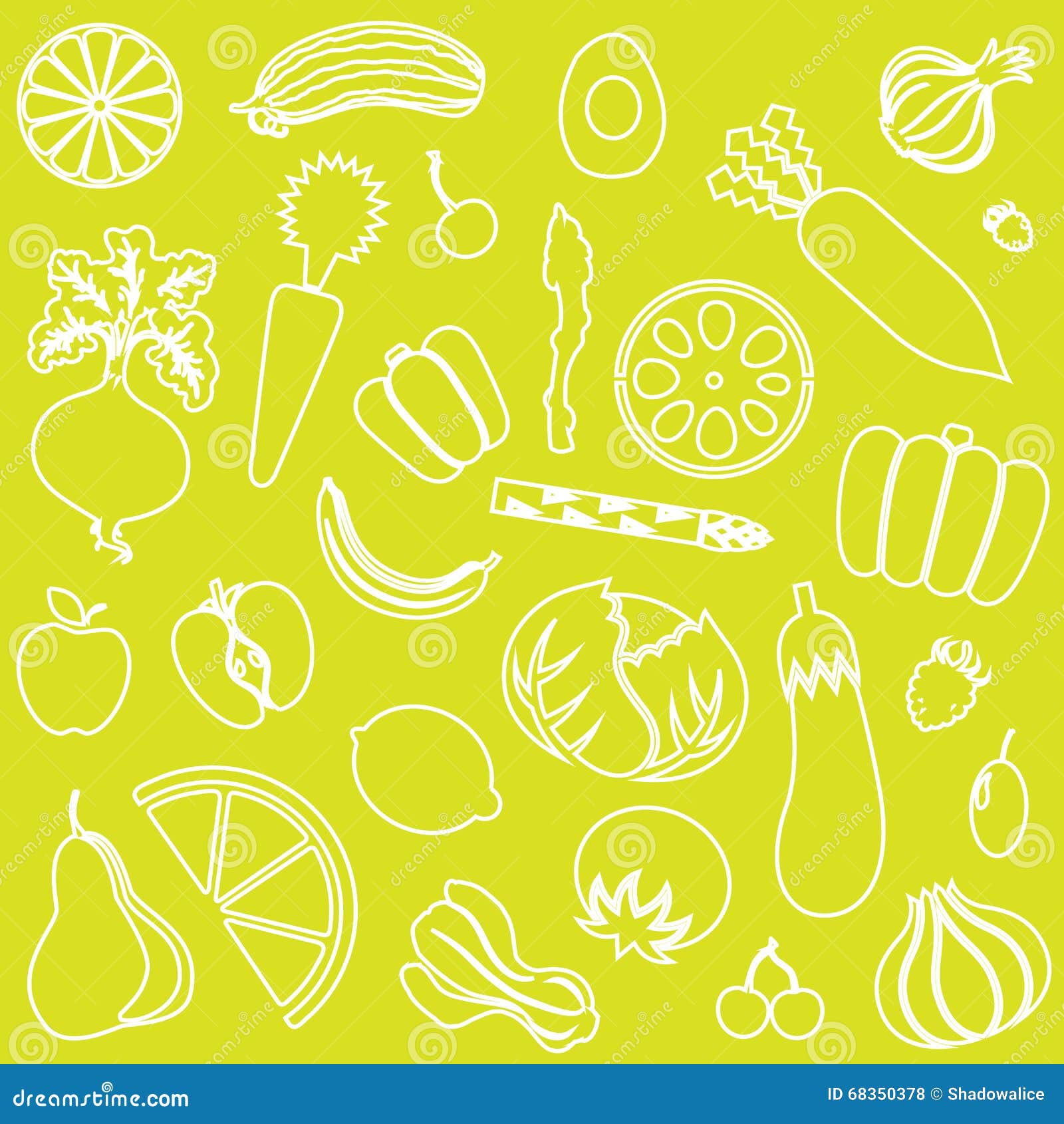 Pattern of Fruit and Vegetable Background Vector EPS10, Great for Any ...