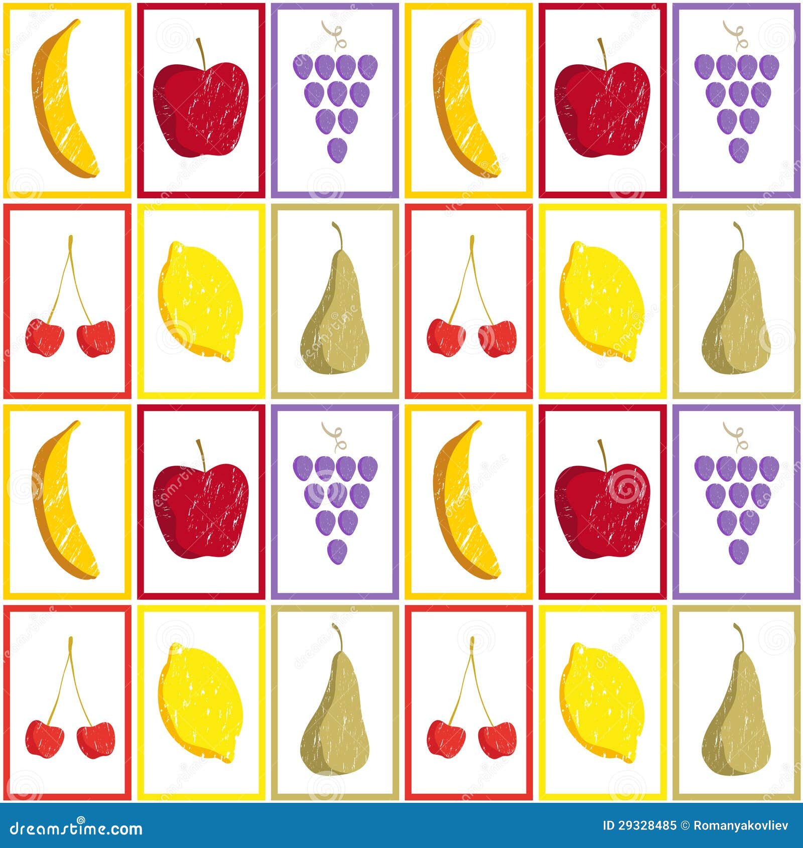 Pattern fruits stock vector. Illustration of retro, banana - 29328485