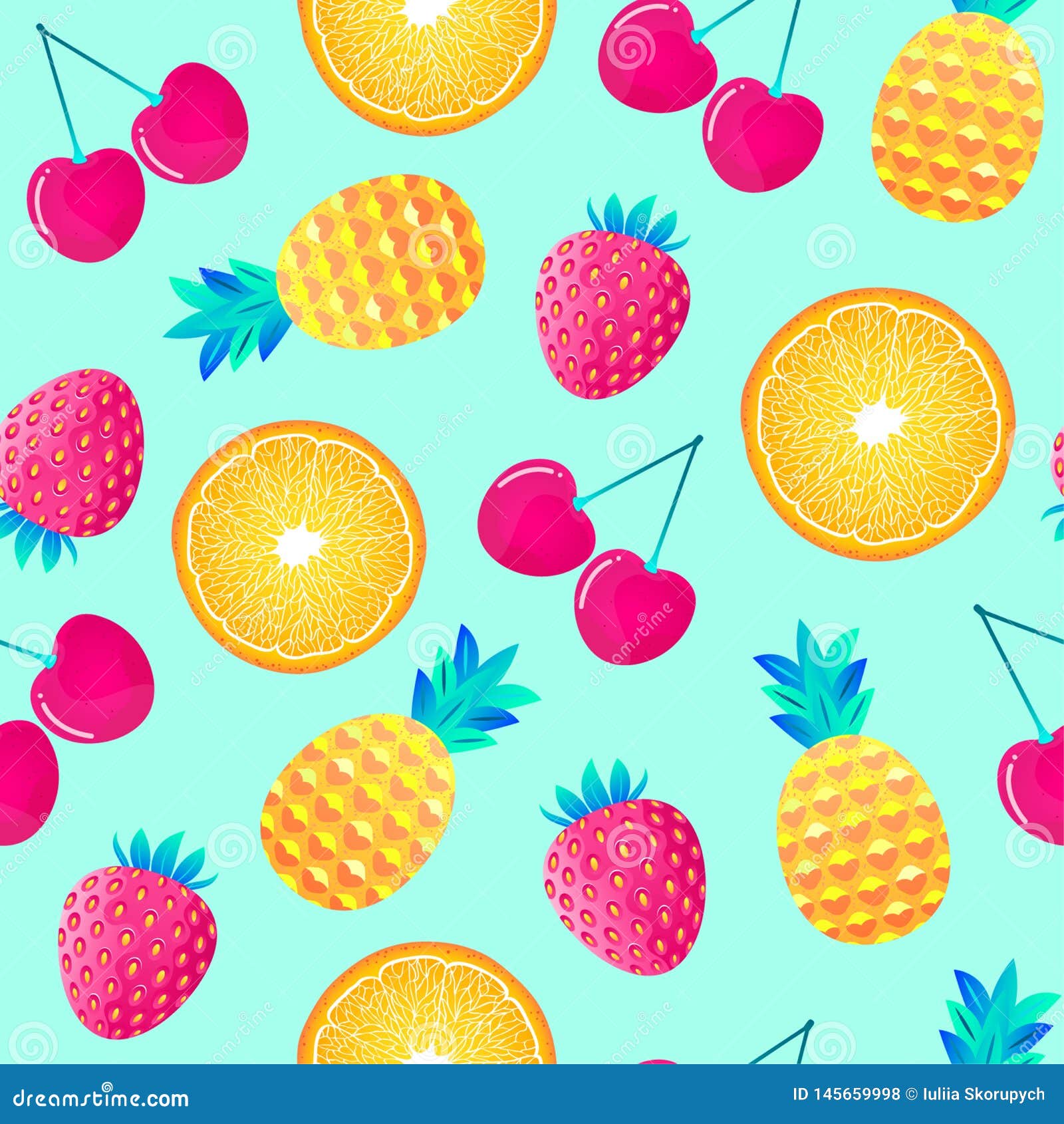 Pattern with fruits stock vector. Illustration of delicious - 145659998
