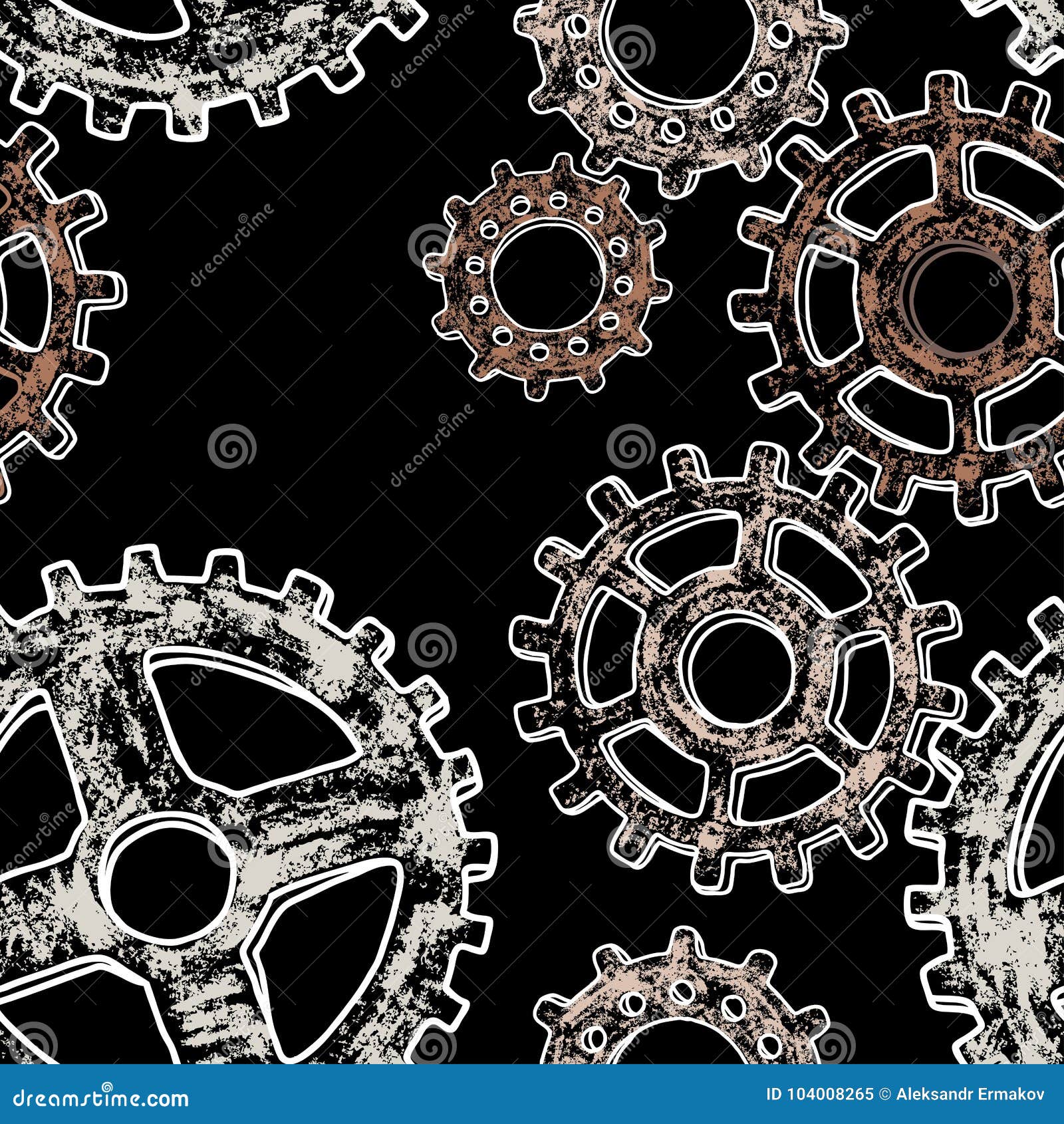 Pattern of the gear wheels stock vector. Illustration of engine - 104008265