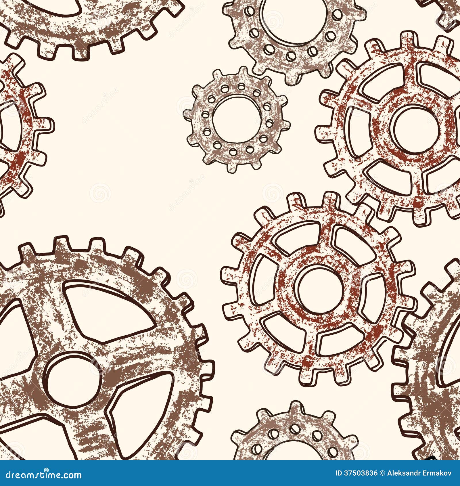 Pattern of gear wheels stock vector. Illustration of contour - 37503836