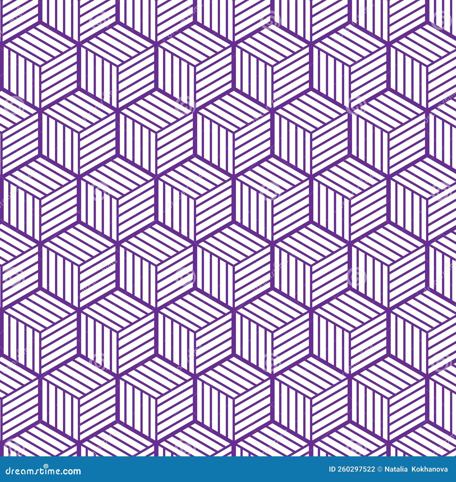 Pattern of Geometric Repeating Shapes. Cubes with Purple Edges Stock ...