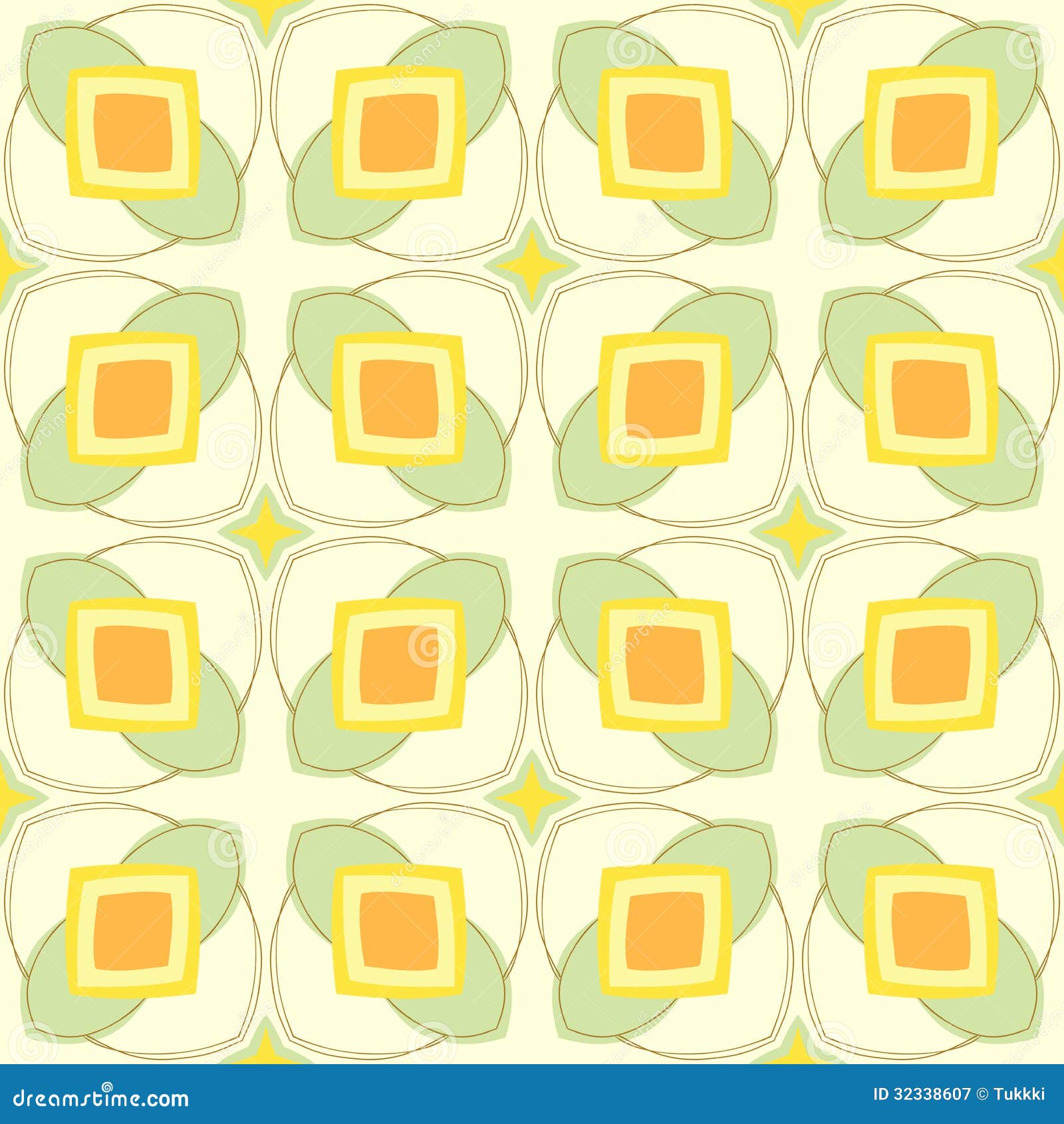 Pattern with Geometric Shapes in 1970s Style. Stock Vector ...