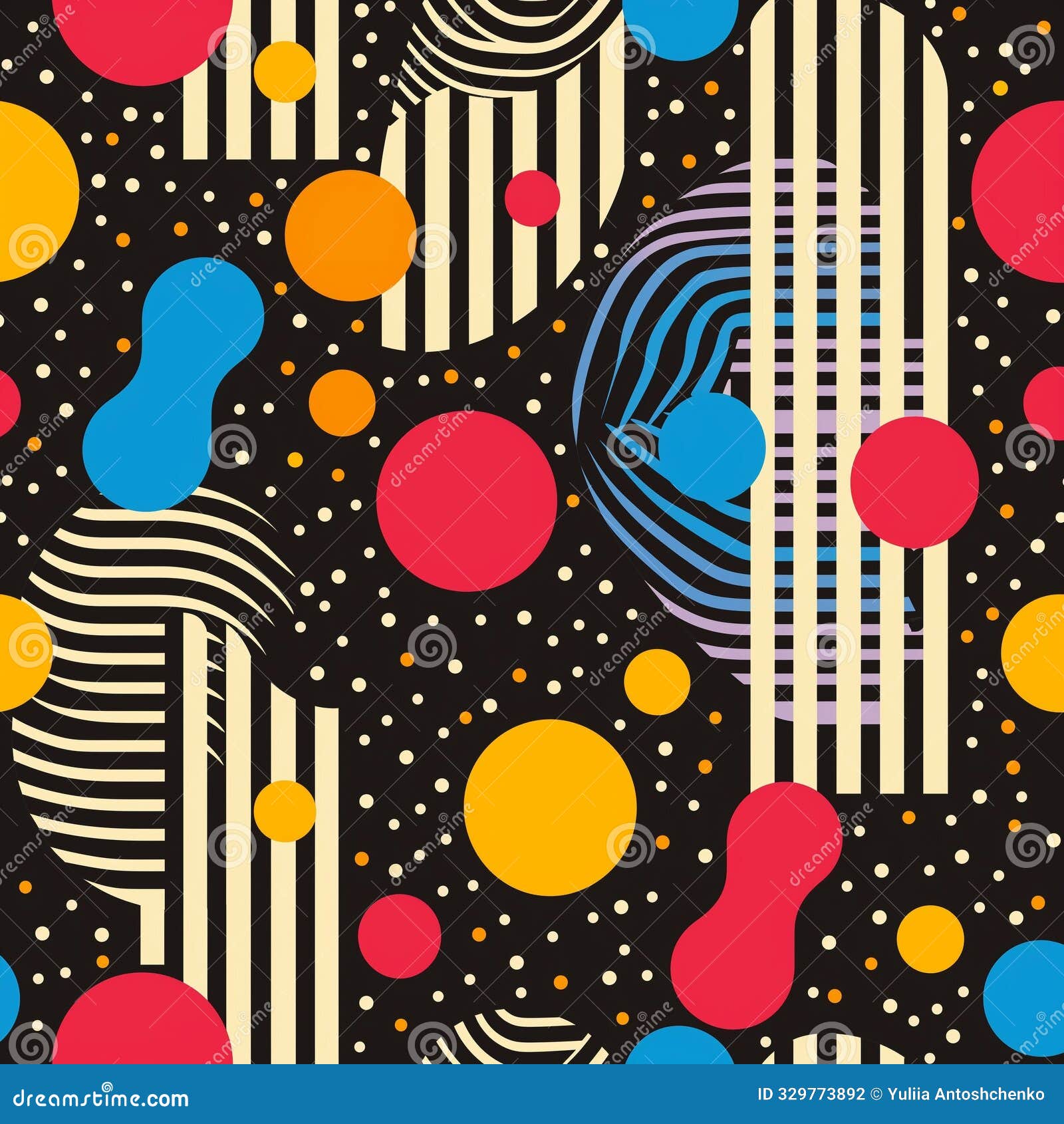 Pattern with Geometric Shapes in the Style of the 90s Stock ...