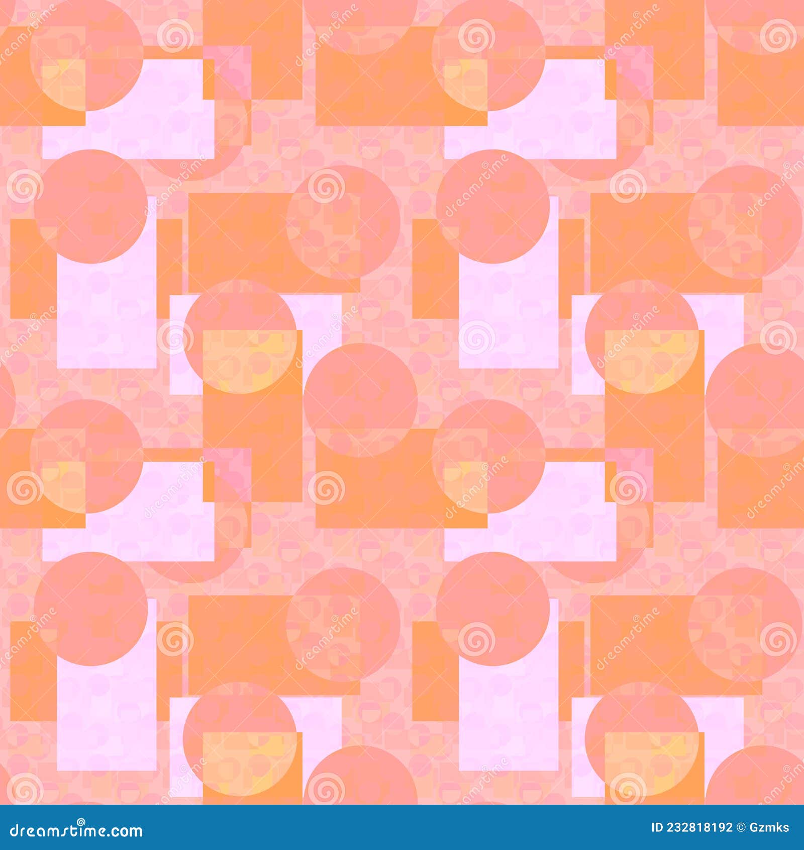 Pattern of Geometric Shapes in Yellow Orange and Pink Stock ...