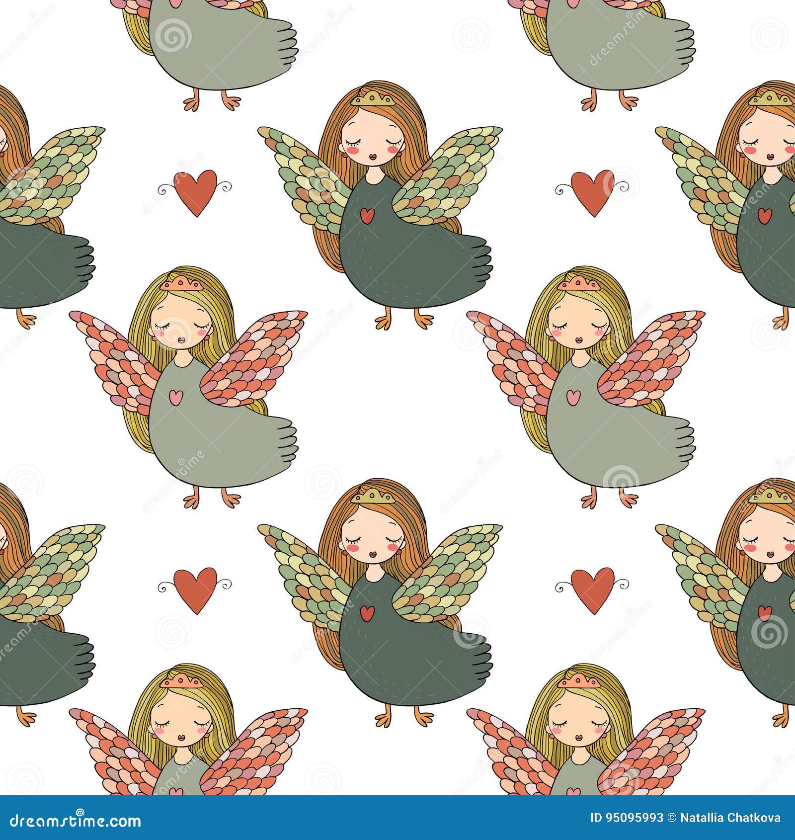 Girl Sirin. Mythological Bird. Russian Folklore. Vector | CartoonDealer ...