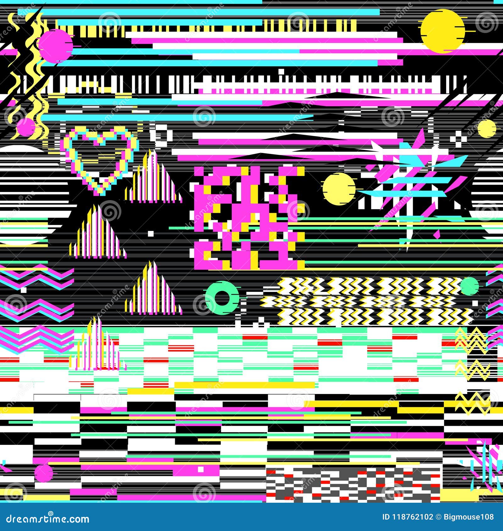 Pattern Glitch Design Background Card. Vector Stock Vector ...