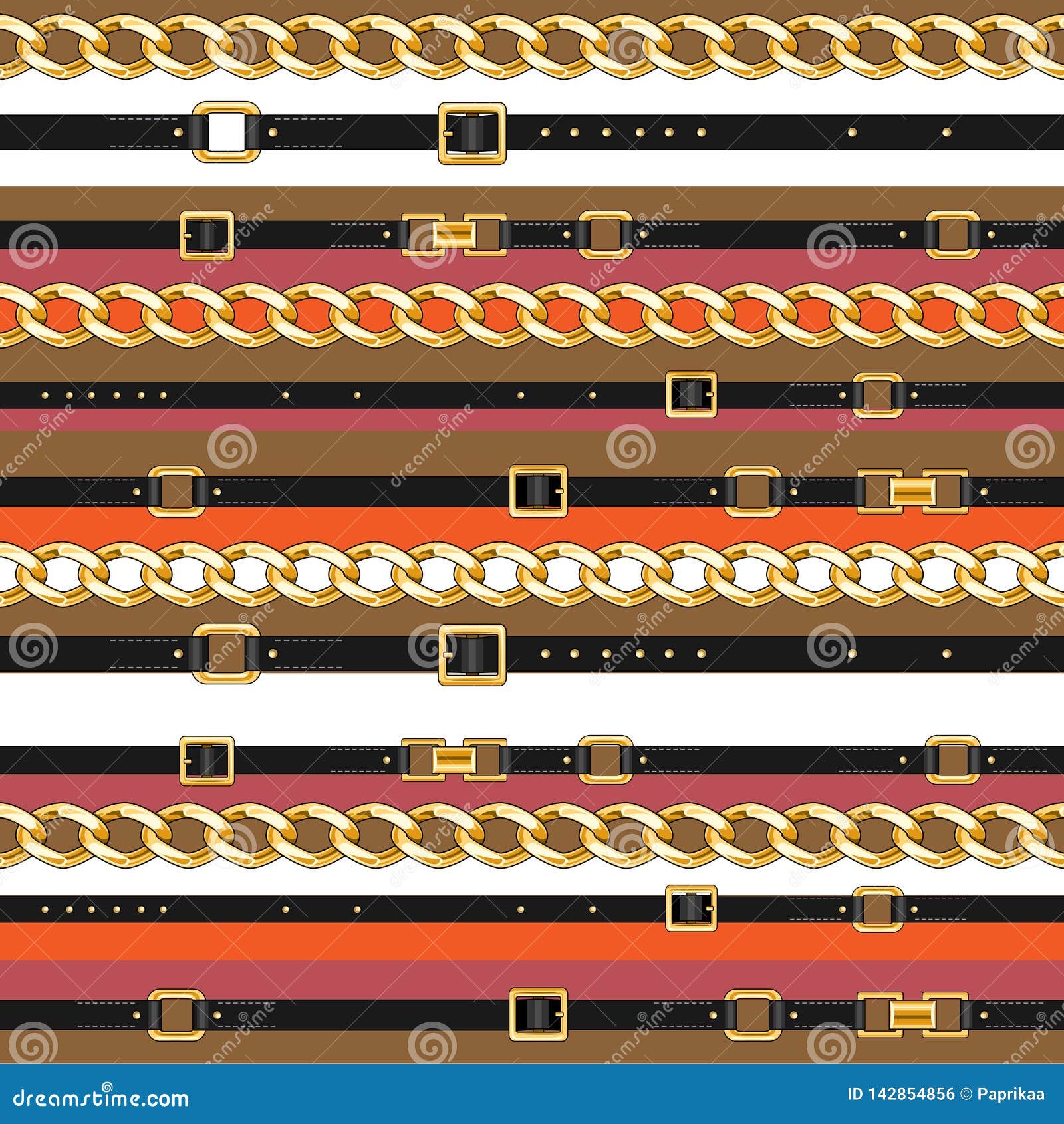 Pattern with gold chain stock vector. Illustration of abstract - 142854856