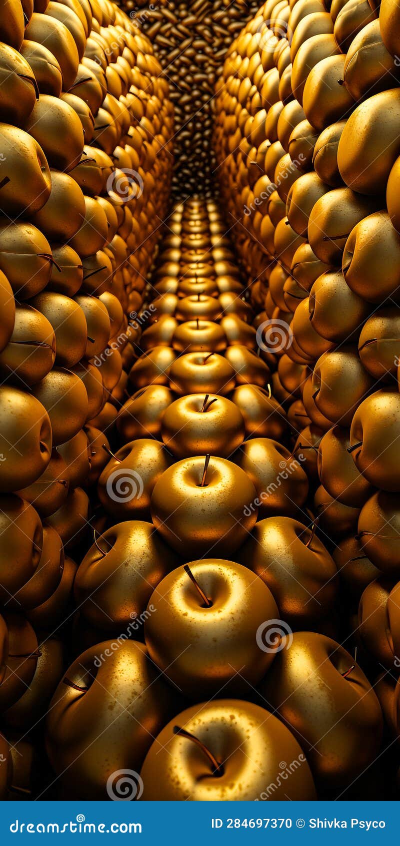 Pattern of Golden Apples Stock Generative AI Stock Illustration ...