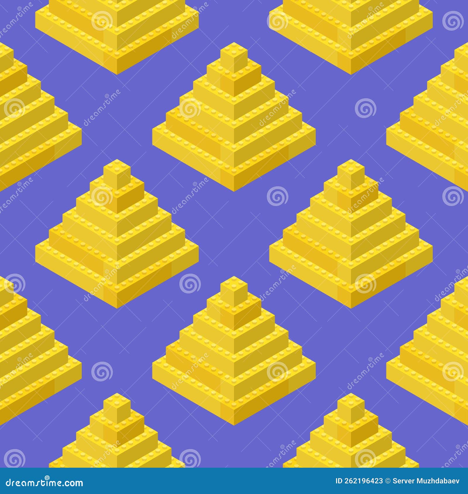 A Pattern of Golden Pyramids Assembled from Plastic Blocks in Isometric ...