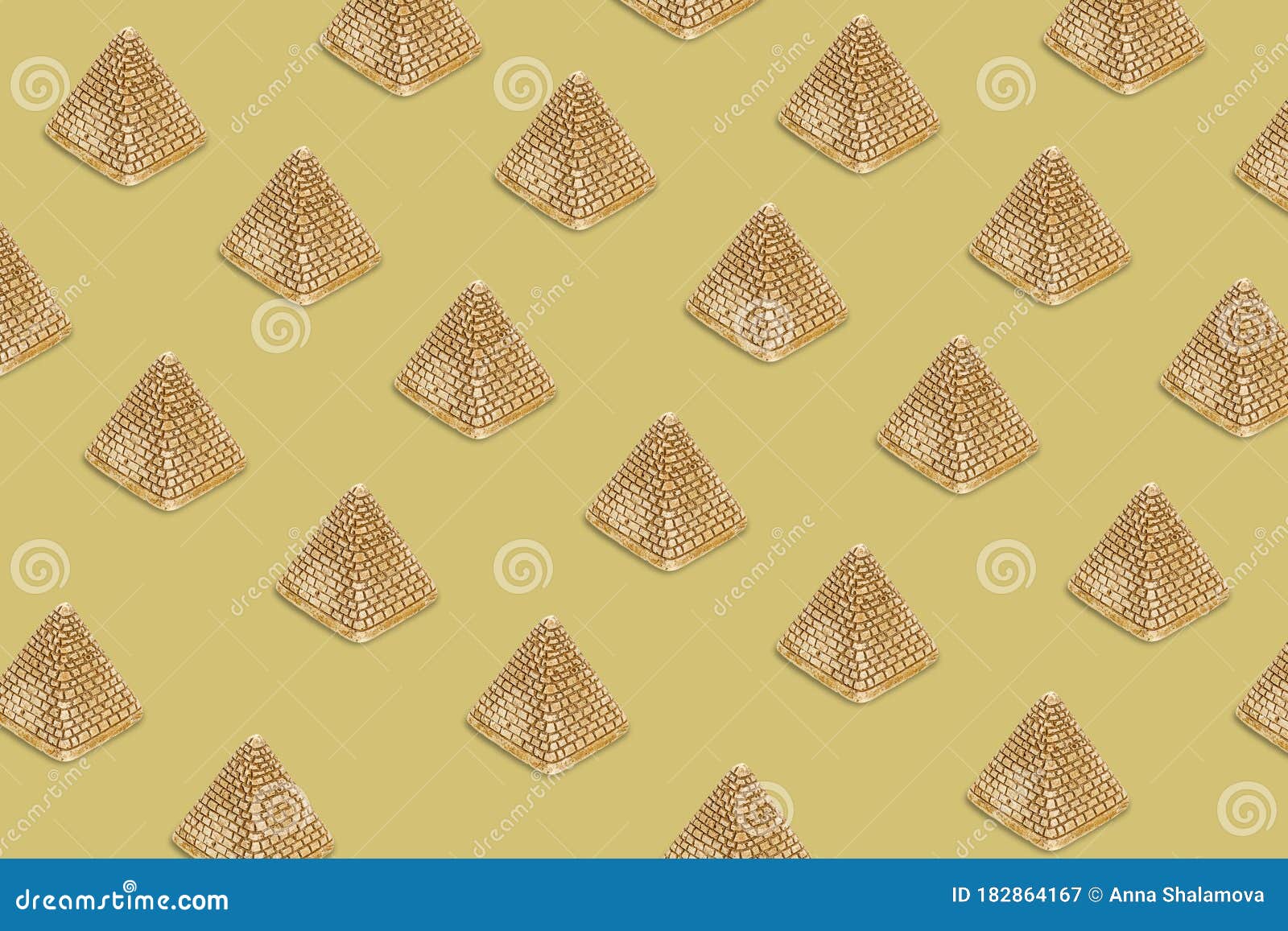 Pattern of Golden Sand Pyramids on a Beige Background. Minimal Tourism ...