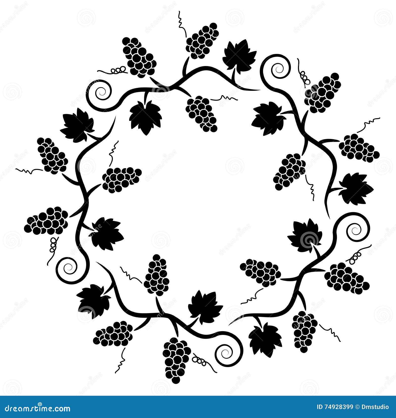 Pattern of Grape Vine, Vector Stock Vector - Illustration of floral ...