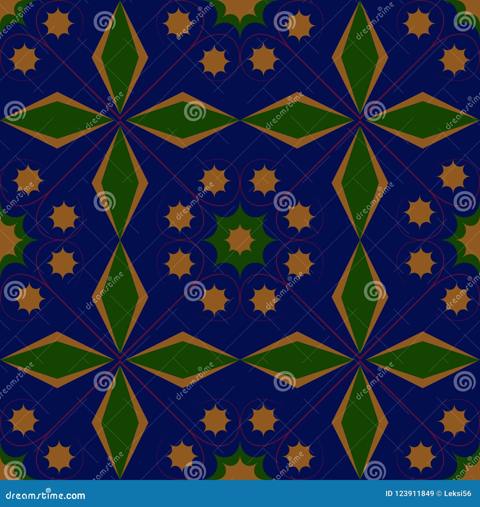 Pattern Graphic Blue Yellow Rhombus Green Abstraction Stock ...