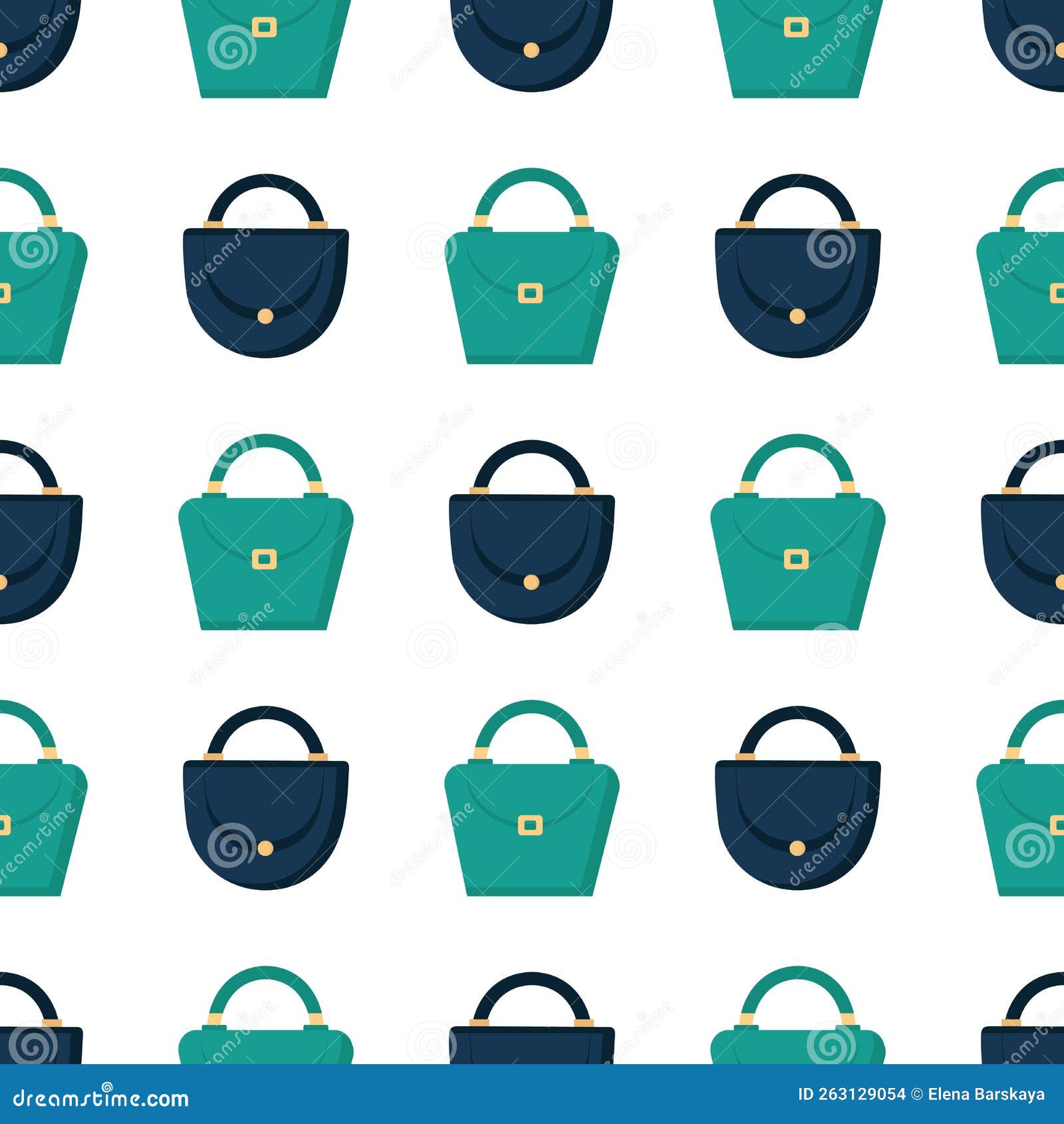 Pattern of Green and Blue Bag on White Stock Vector - Illustration of ...
