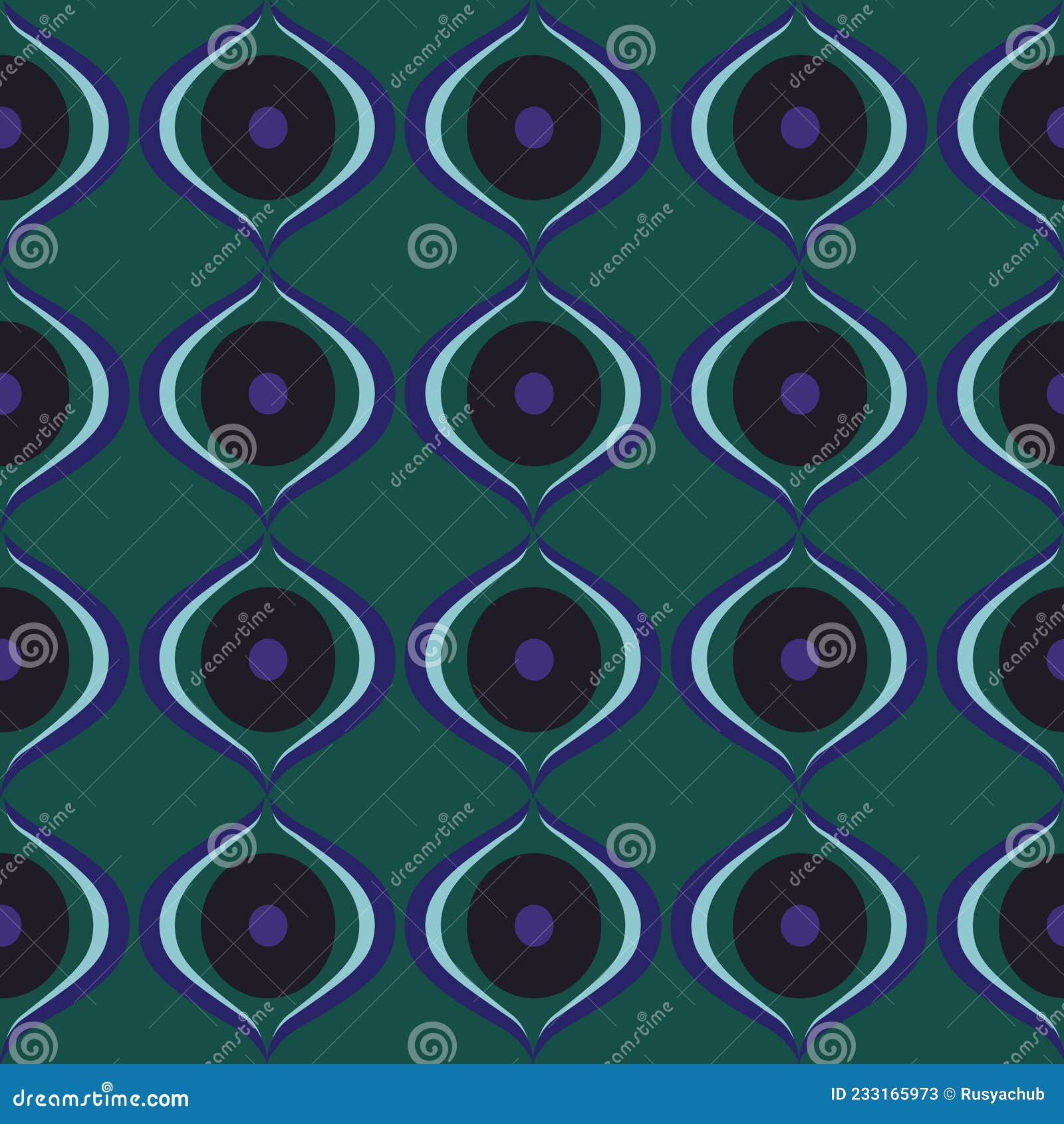 Modern Seamless Pattern in Shades of Blue and Green. Stock Vector ...