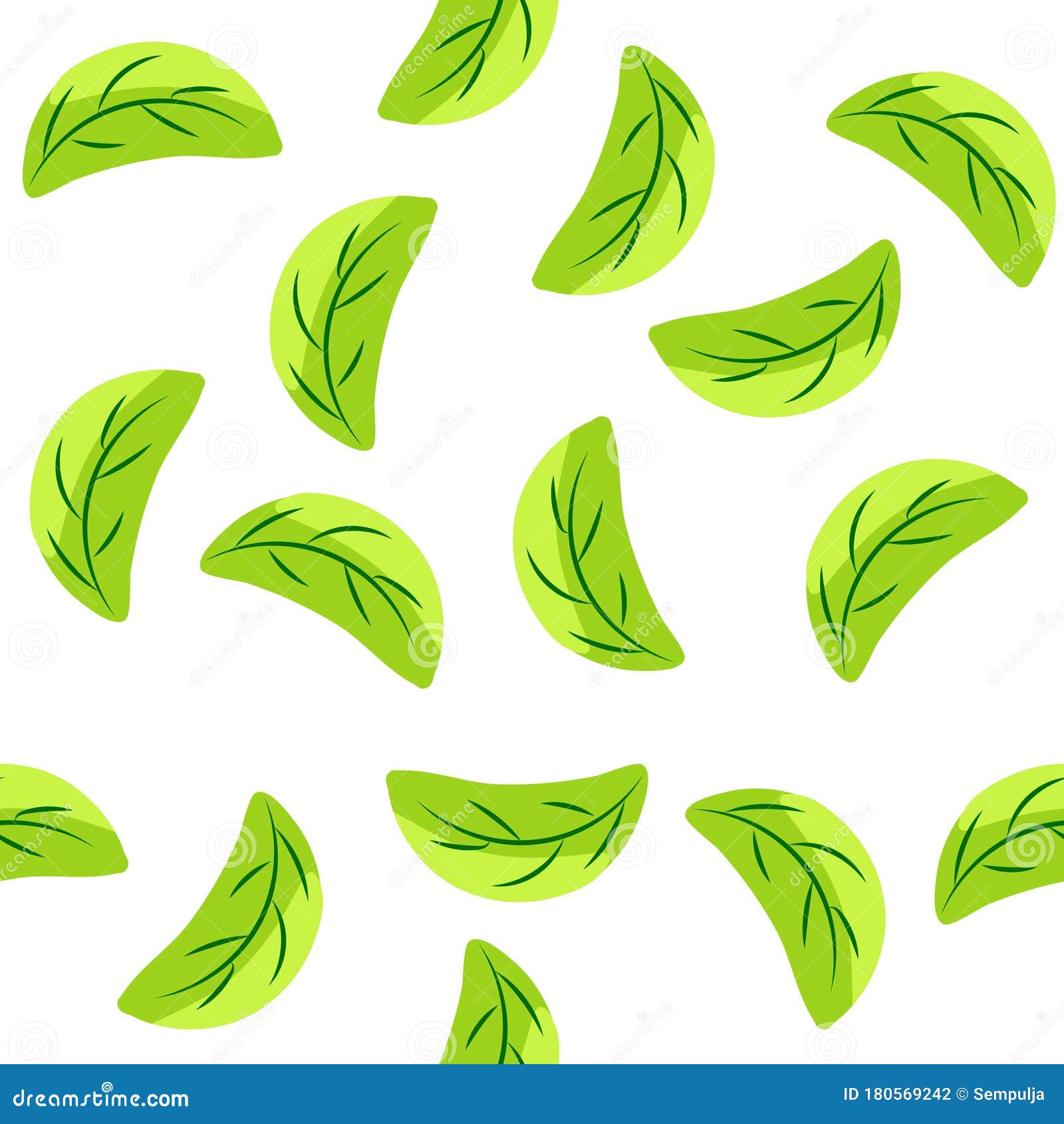 Pattern Green Bright Leaf Swirling Stock Illustration - Illustration of ...