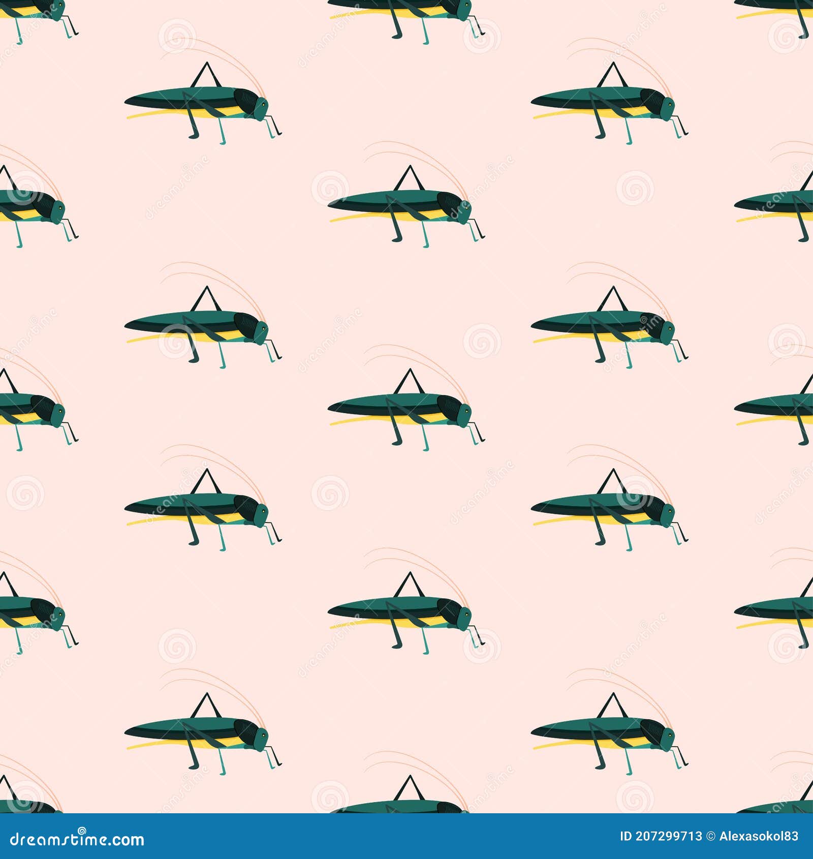 Pattern of Green Grasshopper. Vector Illustration Stock Illustration ...
