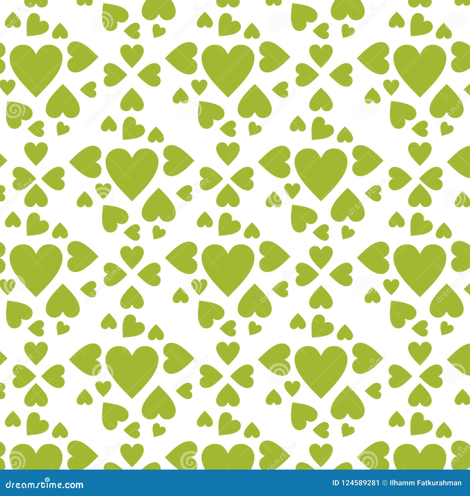 Pattern Green Hearts Vector Stock Vector - Illustration of idea, black ...