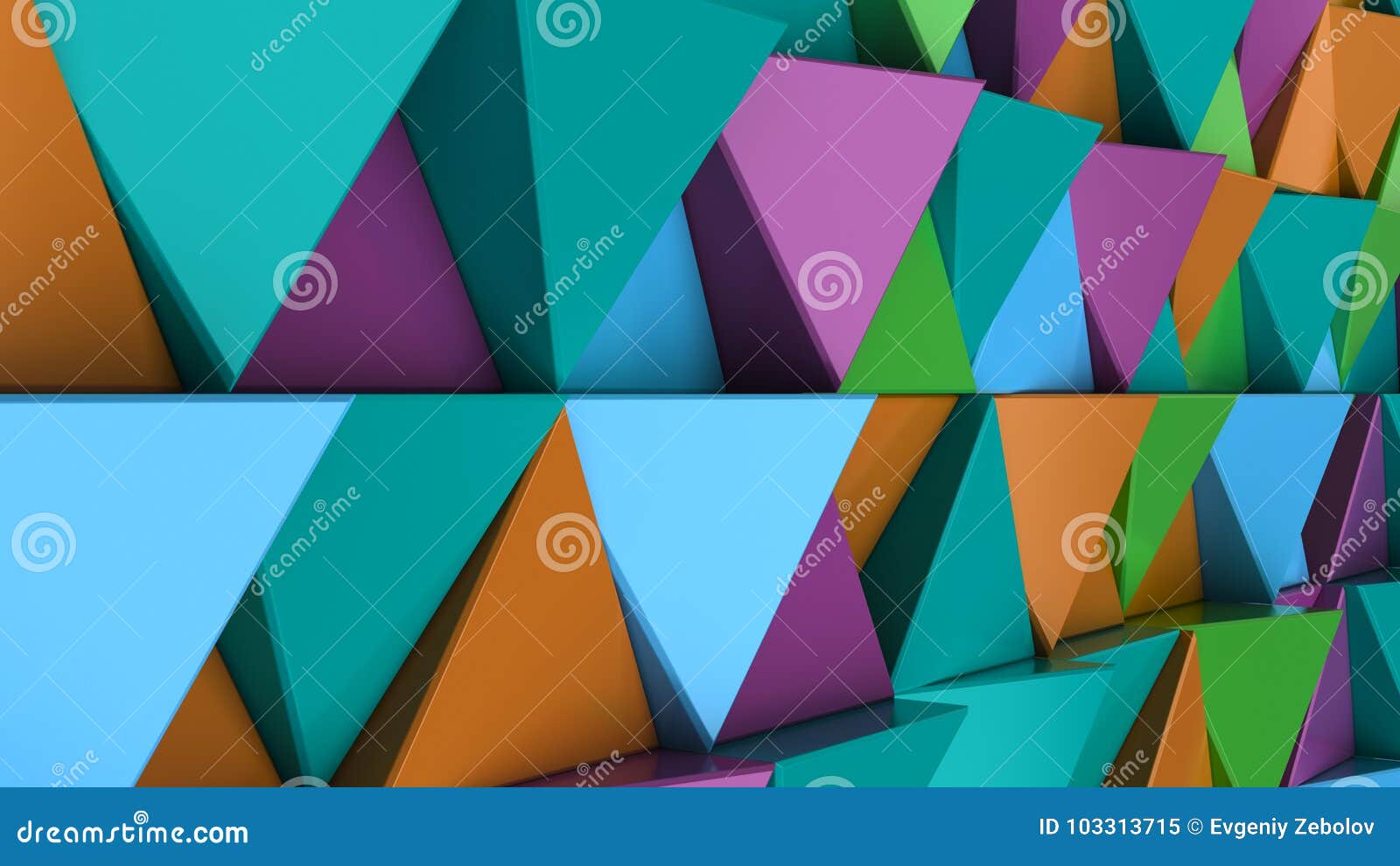 Pattern of Green, Orange, Purple and Blue Triangle Prisms Stock ...