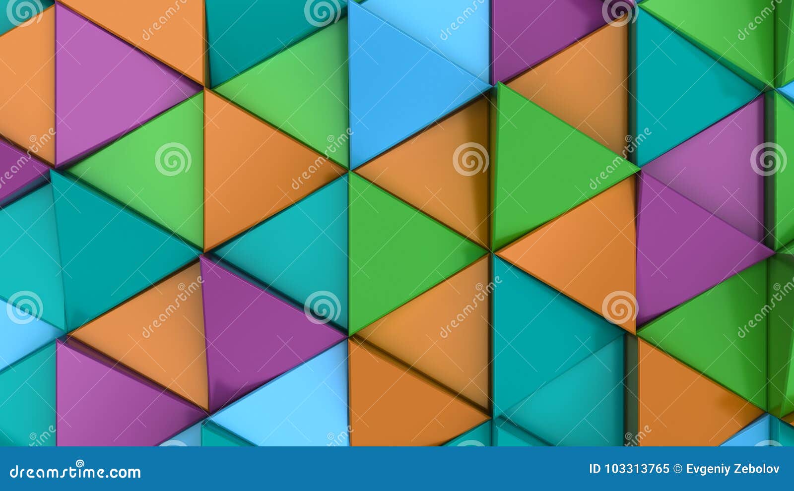 Pattern of Green, Orange, Purple and Blue Triangle Prisms Stock ...