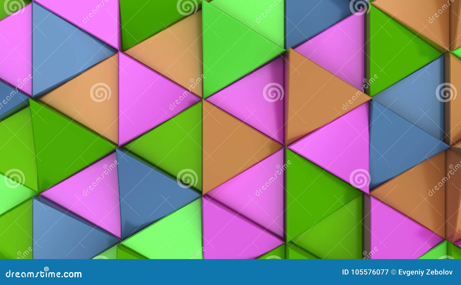 Pattern of Green, Orange, Purple and Blue Triangle Prisms Stock ...