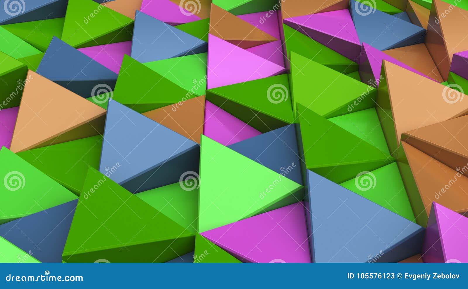 Pattern of Green, Orange, Purple and Blue Triangle Prisms Stock ...