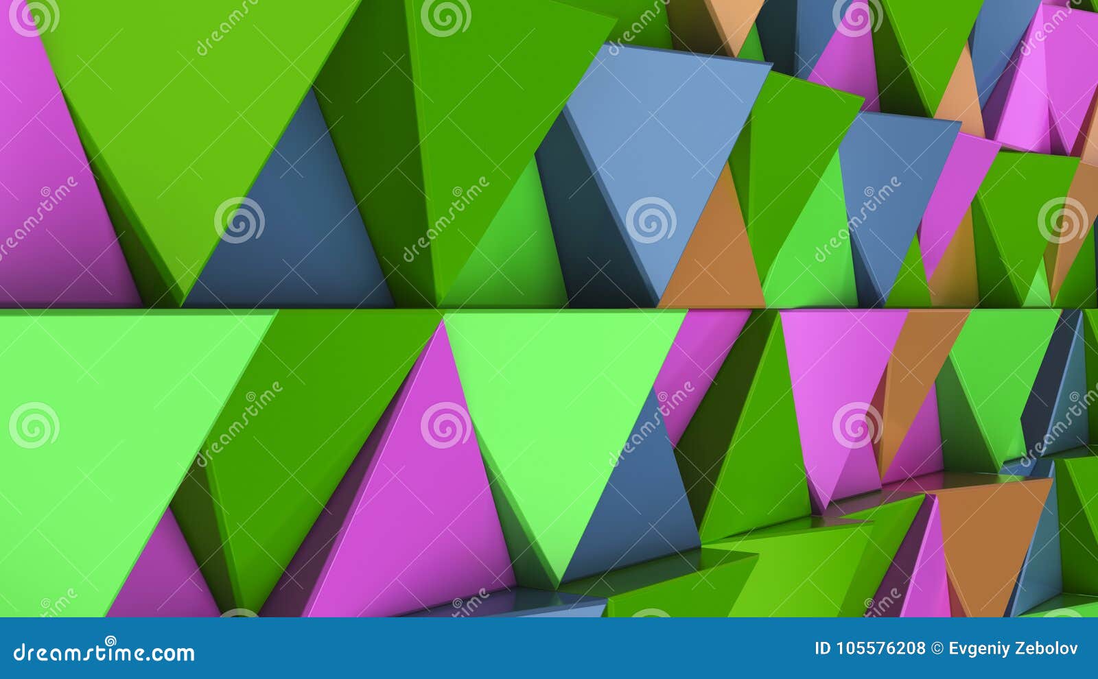 Pattern of Green, Orange, Purple and Blue Triangle Prisms Stock ...