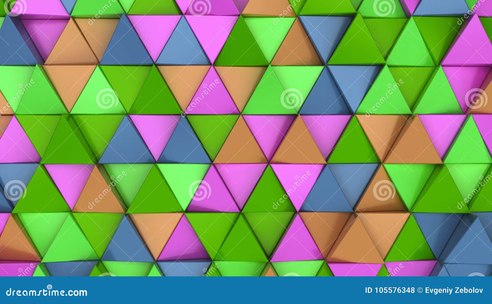 Pattern of Green, Orange, Purple and Blue Triangle Prisms Stock ...
