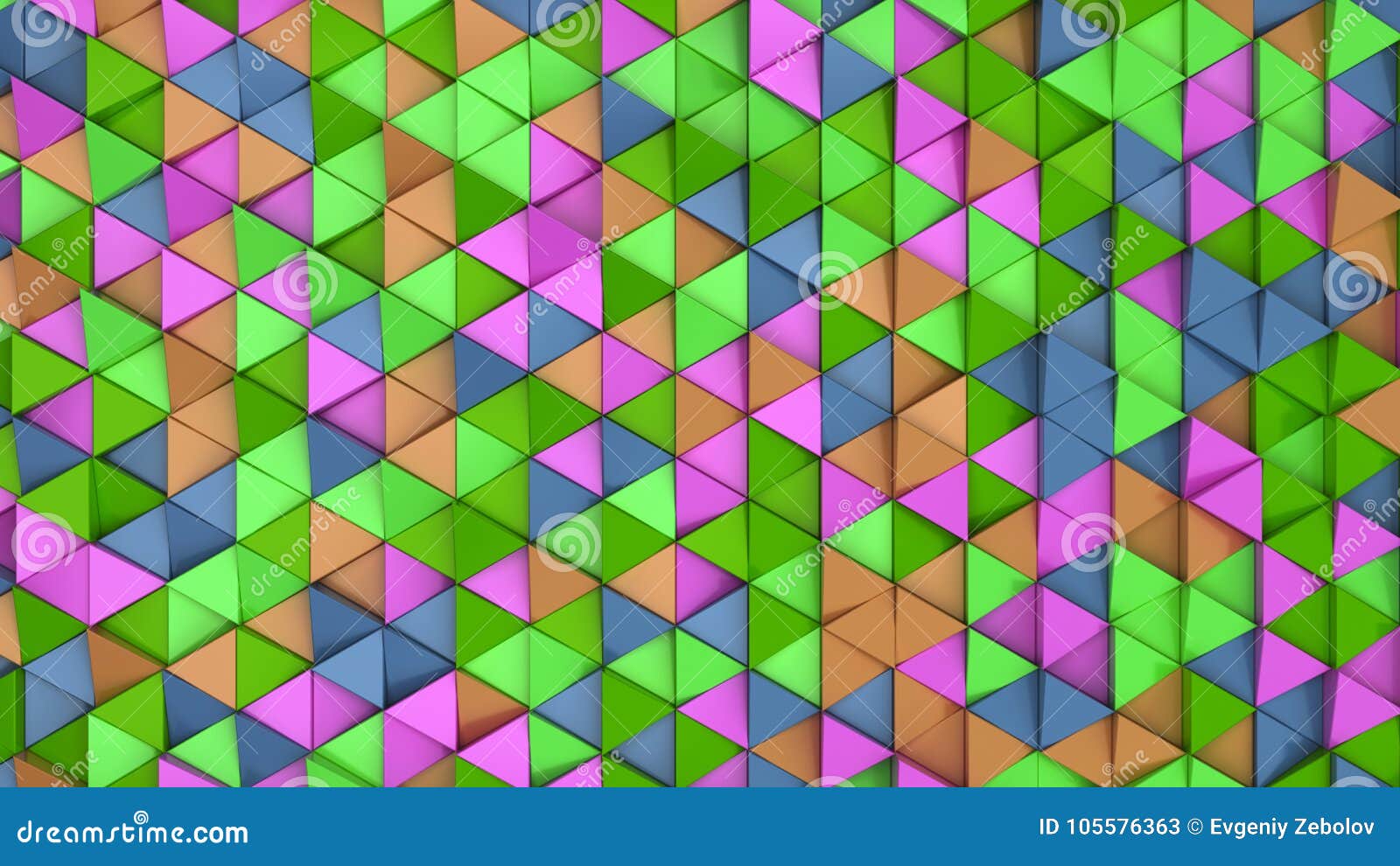 Pattern of Green, Orange, Purple and Blue Triangle Prisms Stock ...