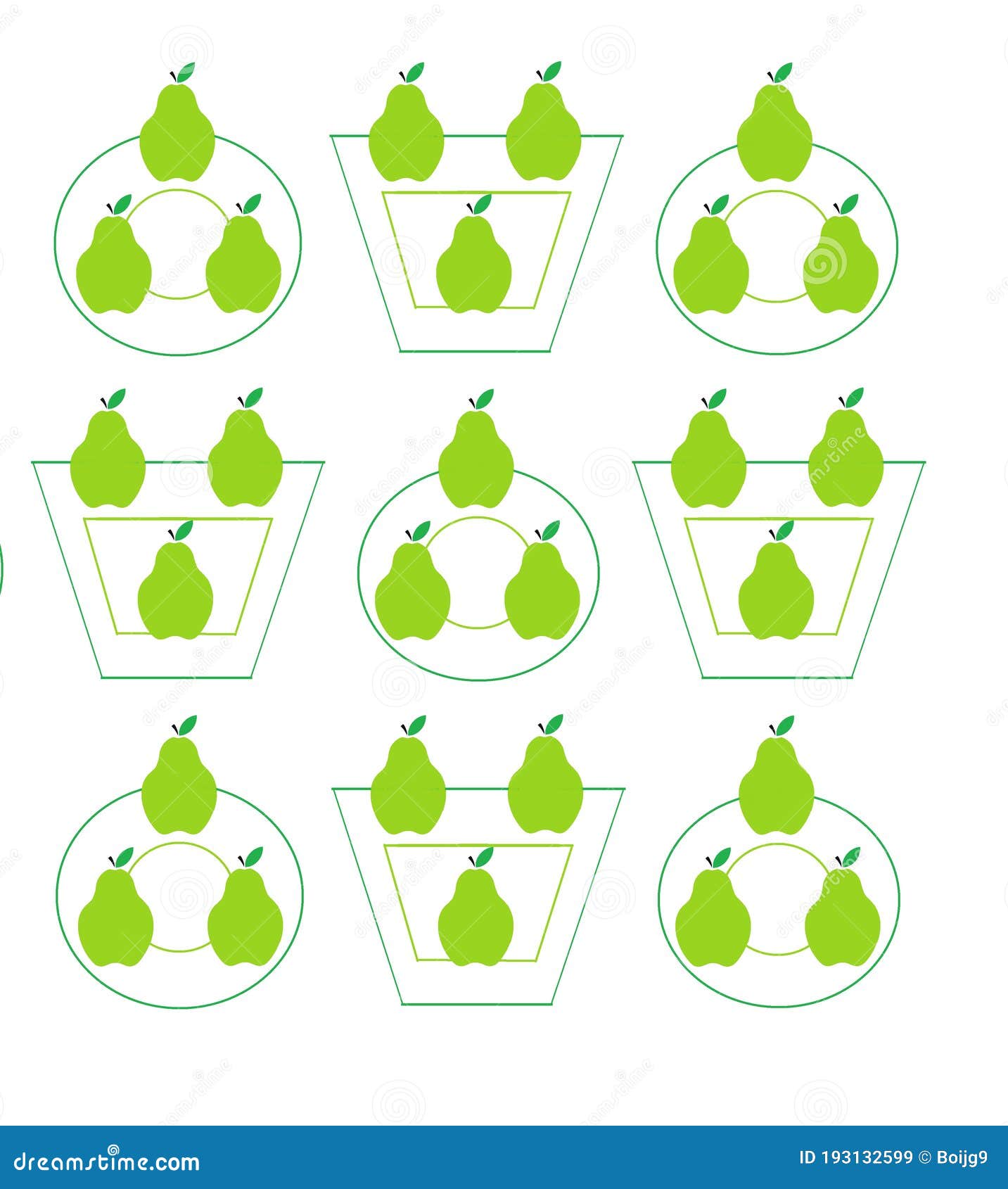 Art Print Green Pears Pattern Stock Image - Illustration of pattern ...