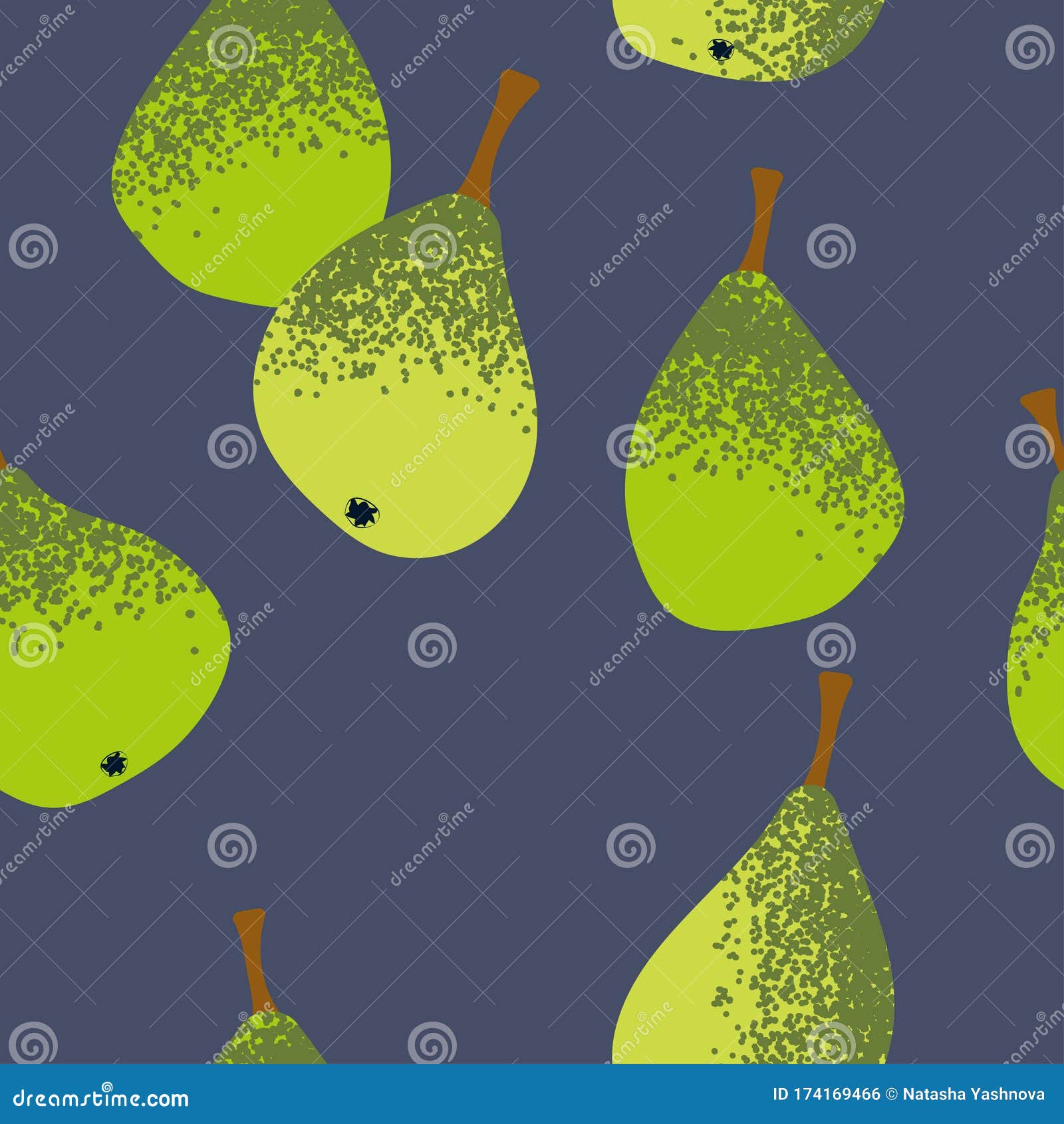 Pattern with green pears stock vector. Illustration of colorful - 174169466