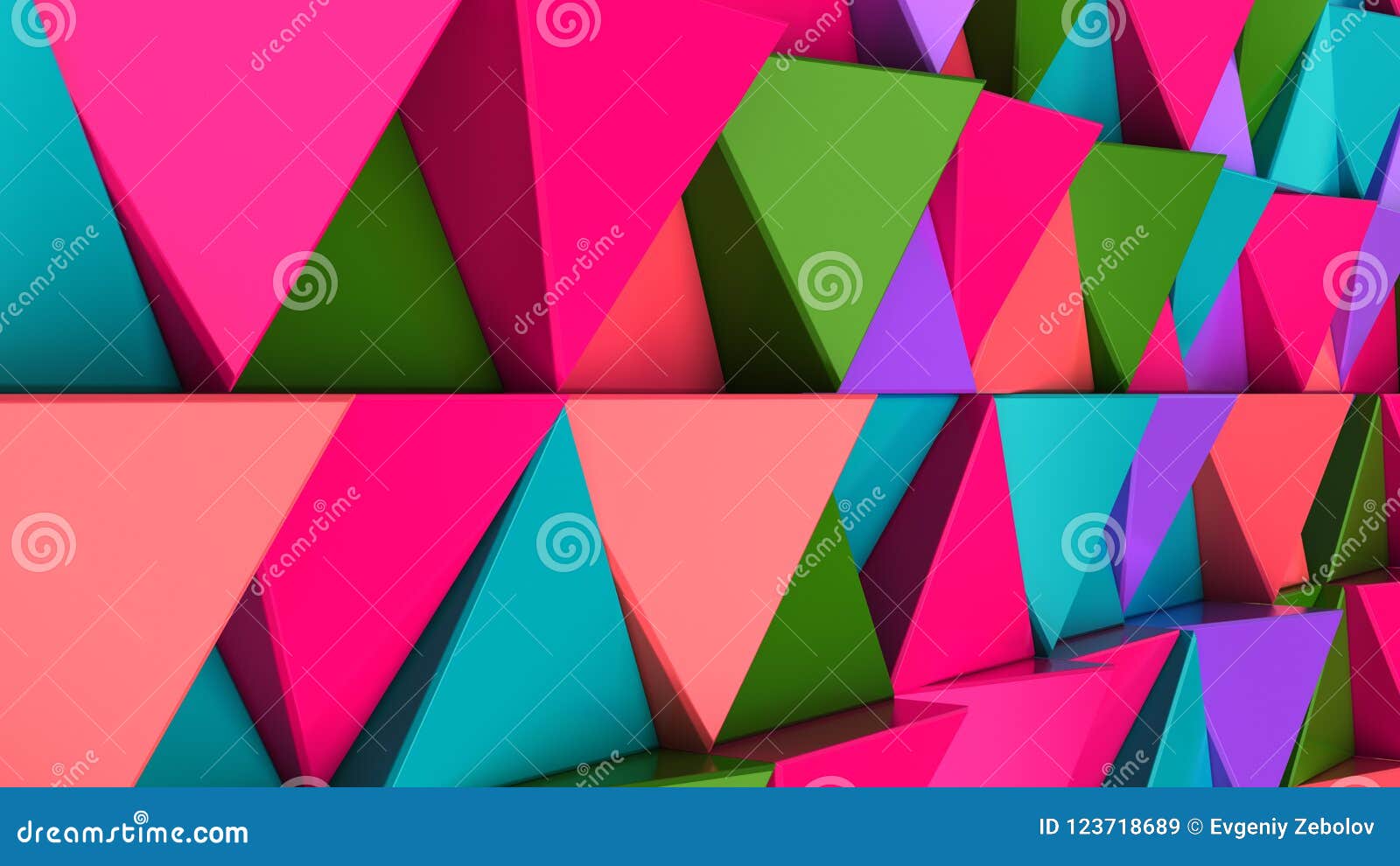 Pattern of Green, Red, Purple and Blue Triangle Prisms Stock ...