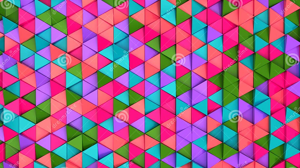 Pattern of Green, Red, Purple and Blue Triangle Prisms Stock ...