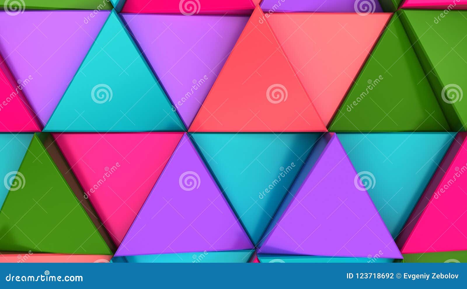Pattern of Green, Red, Purple and Blue Triangle Prisms Stock ...