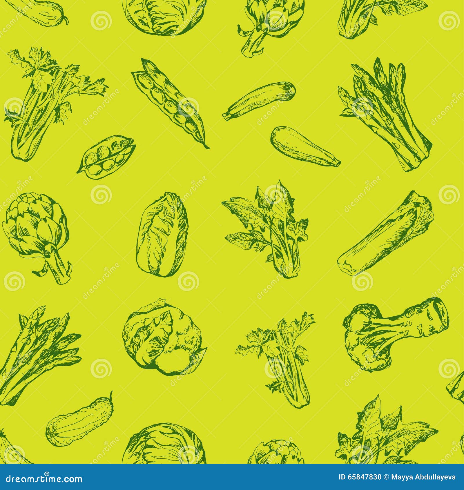 Pattern with Green Vegetables Stock Vector - Illustration of celery ...