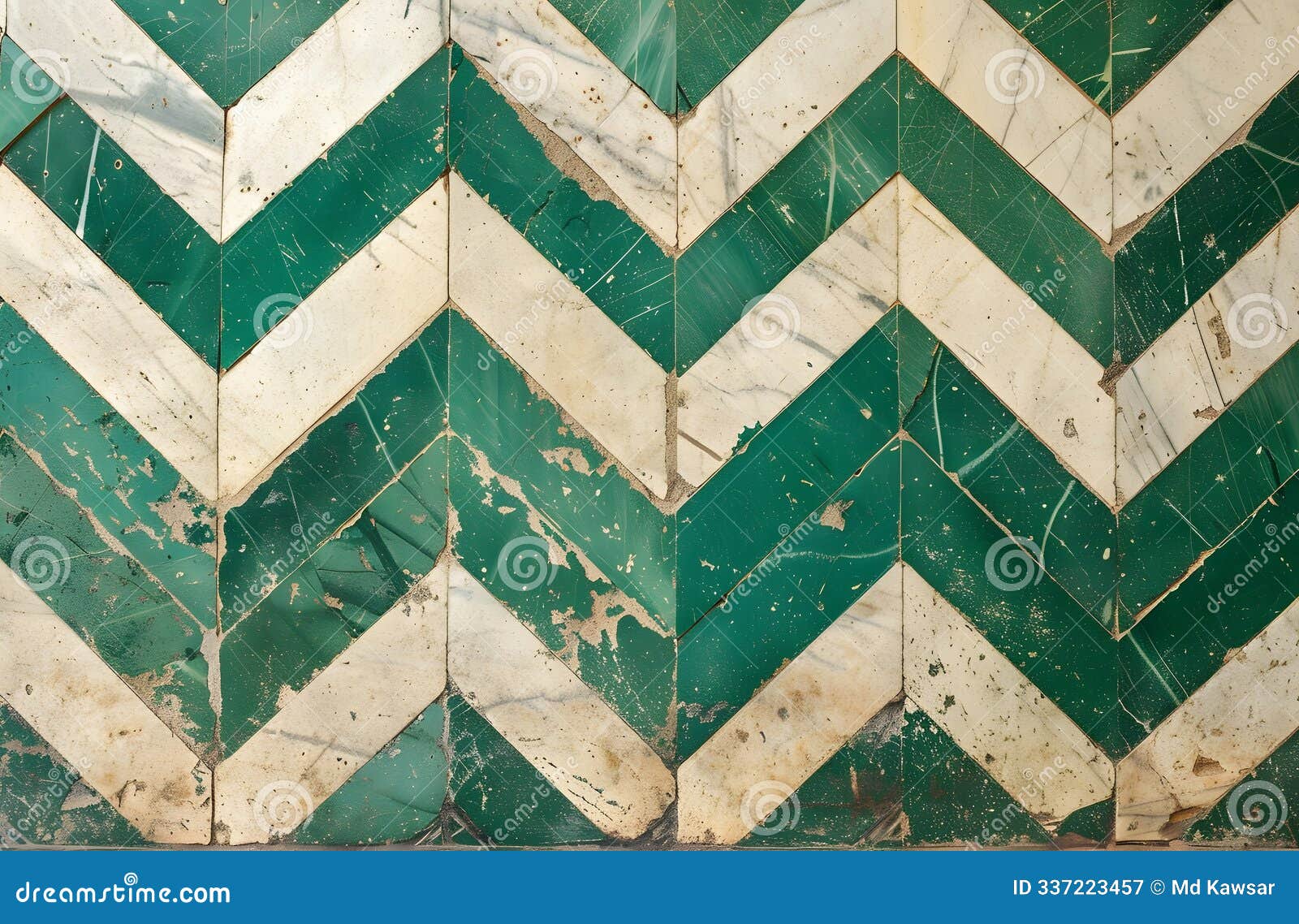 Marrakech Green and White Chevron Tile Floor Stock Illustration ...