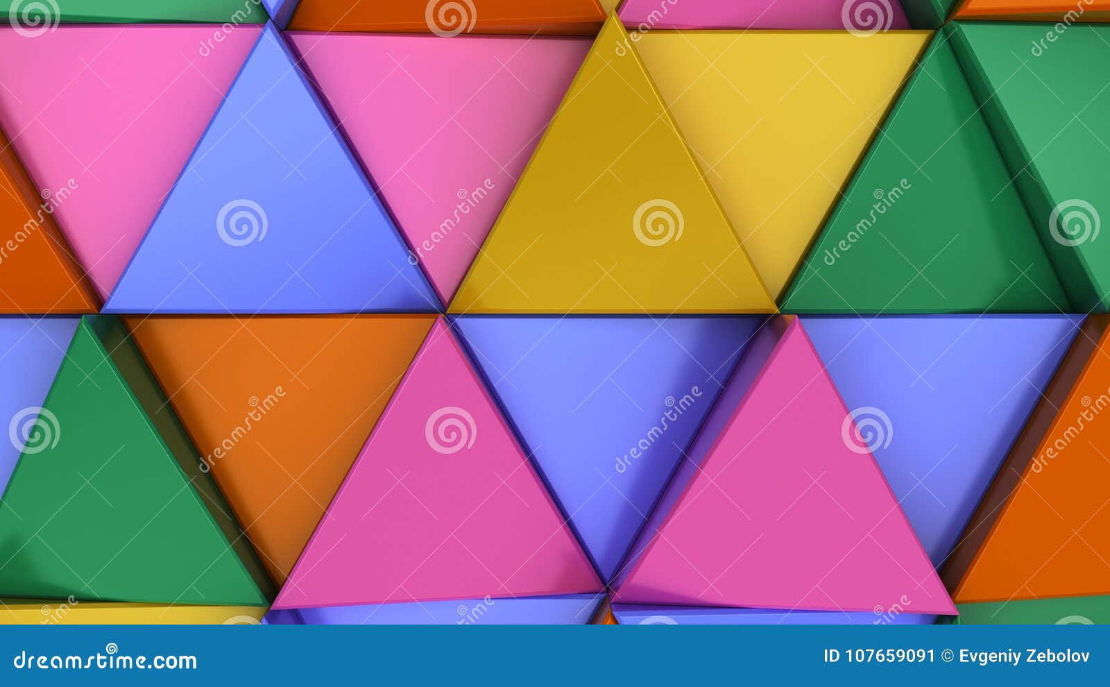Pattern of Green, Yellow, Brown and Blue Triangle Prisms Stock ...