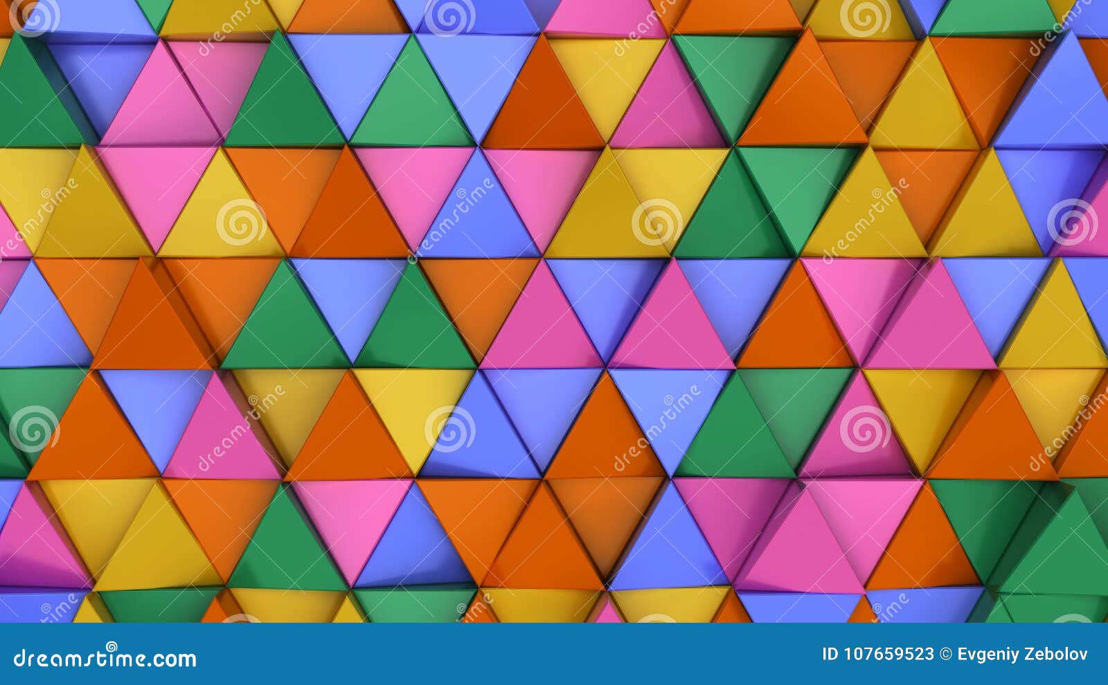 Pattern of Green, Yellow, Brown and Blue Triangle Prisms Stock ...