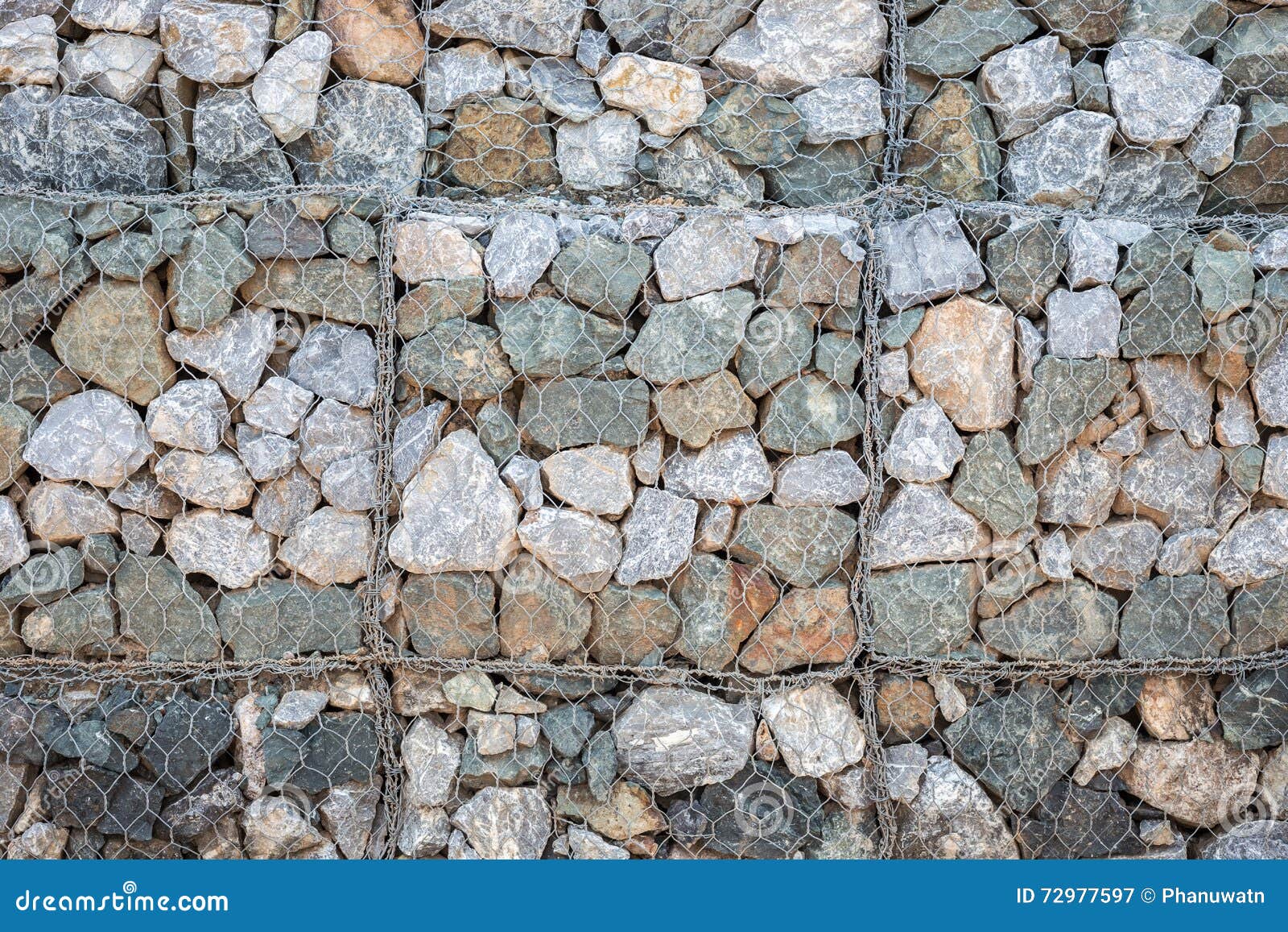 Pattern of Grey Stone Wall with Metal Grid Texture for Background Stock ...