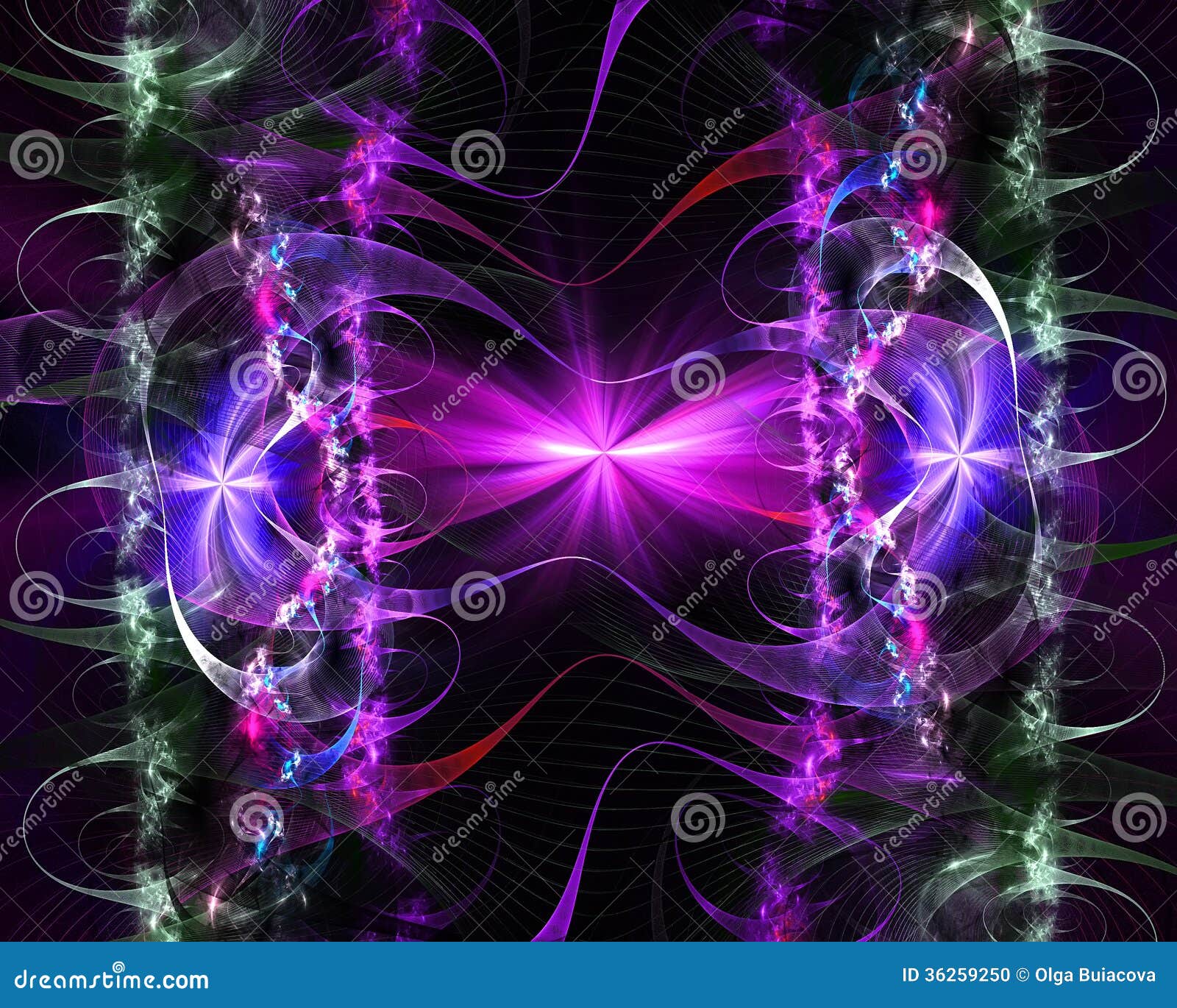 Pattern from a Grid and Bright Glowing Lights. Stock Illustration ...