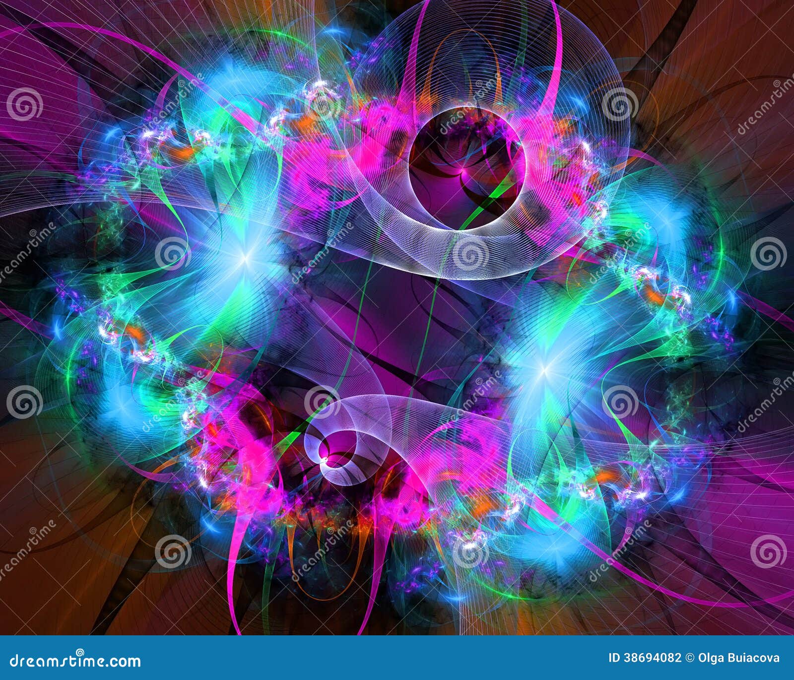 Pattern from a Grid and Bright Glowing Lights. Stock Illustration ...