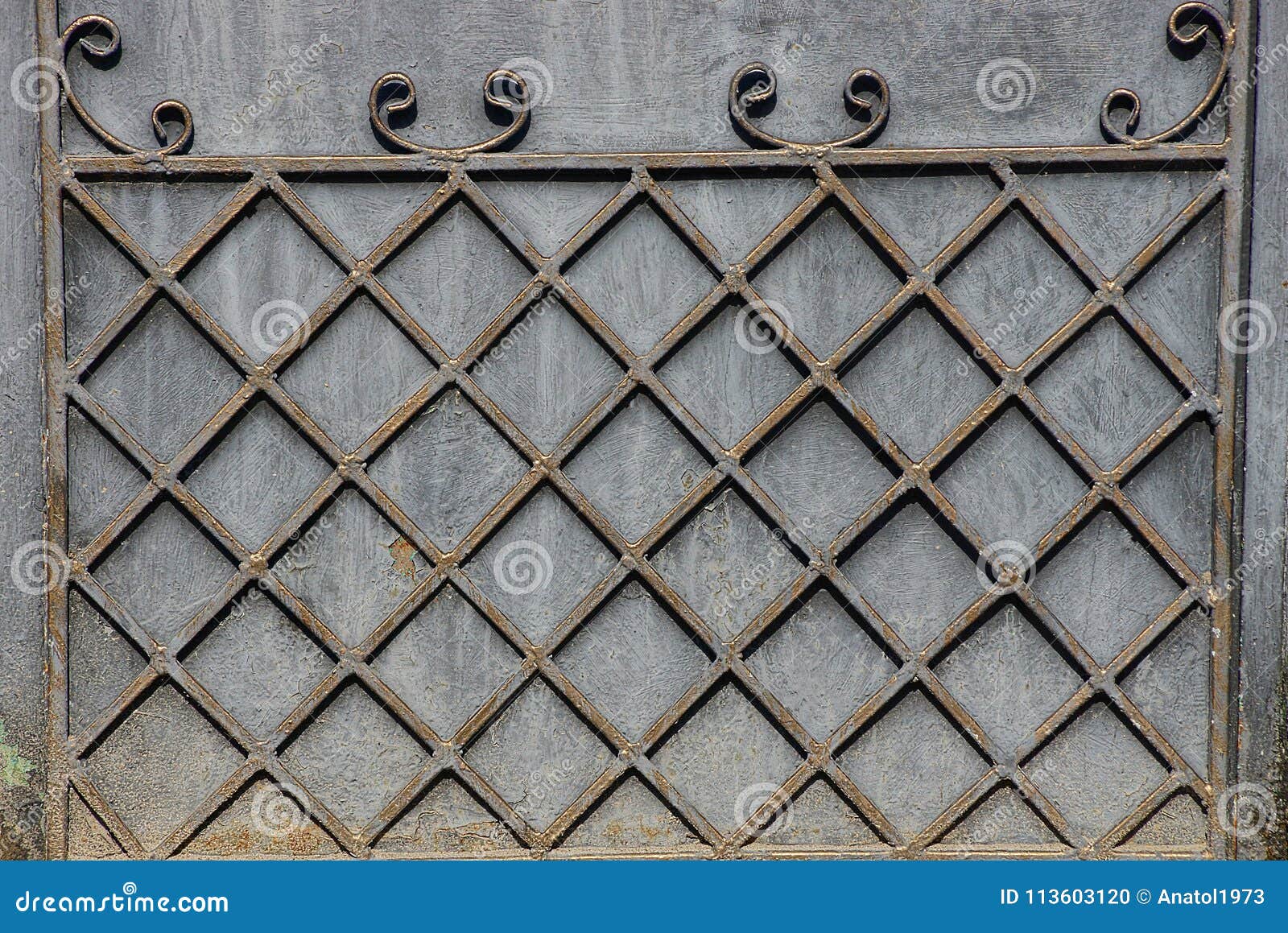 The Pattern and Grid of Steel Rods on a Gray Metal Wall Stock Photo ...