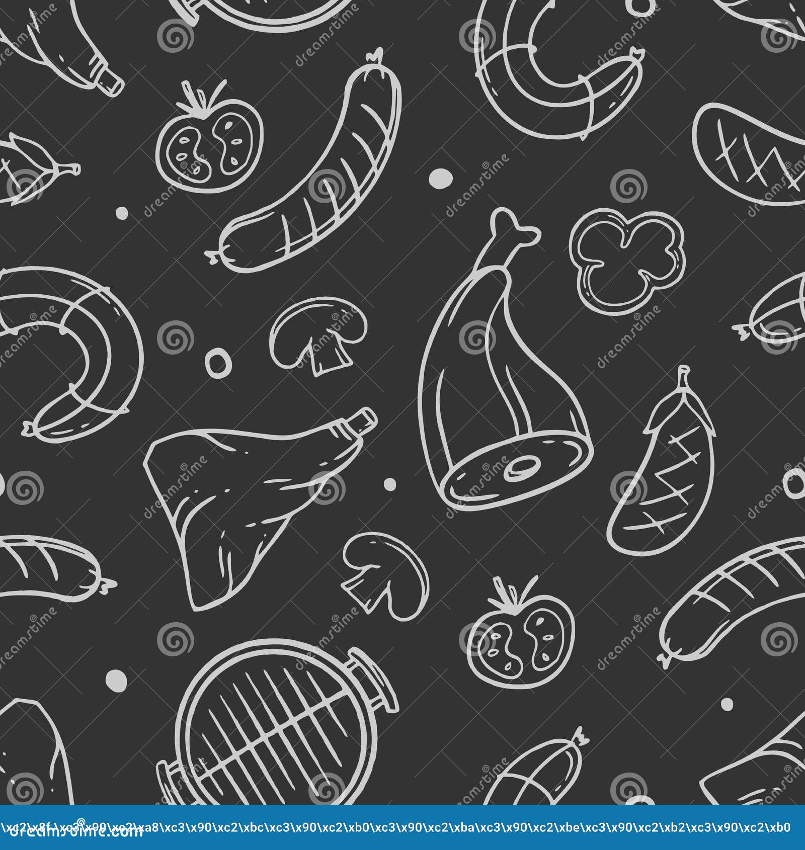 A Pattern with Grill and Barbecue Elements for the Menu of a Restaurant ...