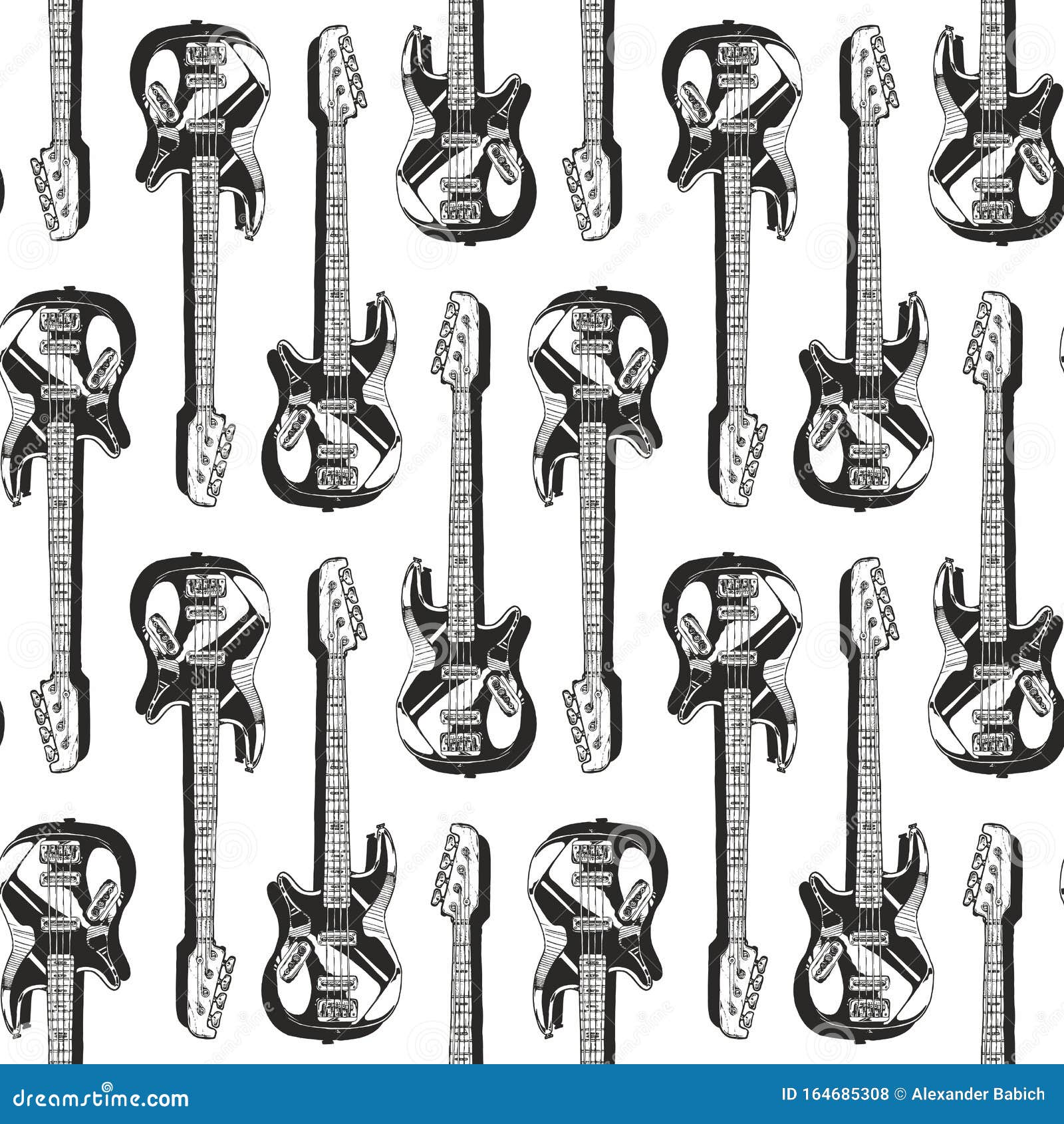 Pattern with guitar stock vector. Illustration of entertainment - 164685308